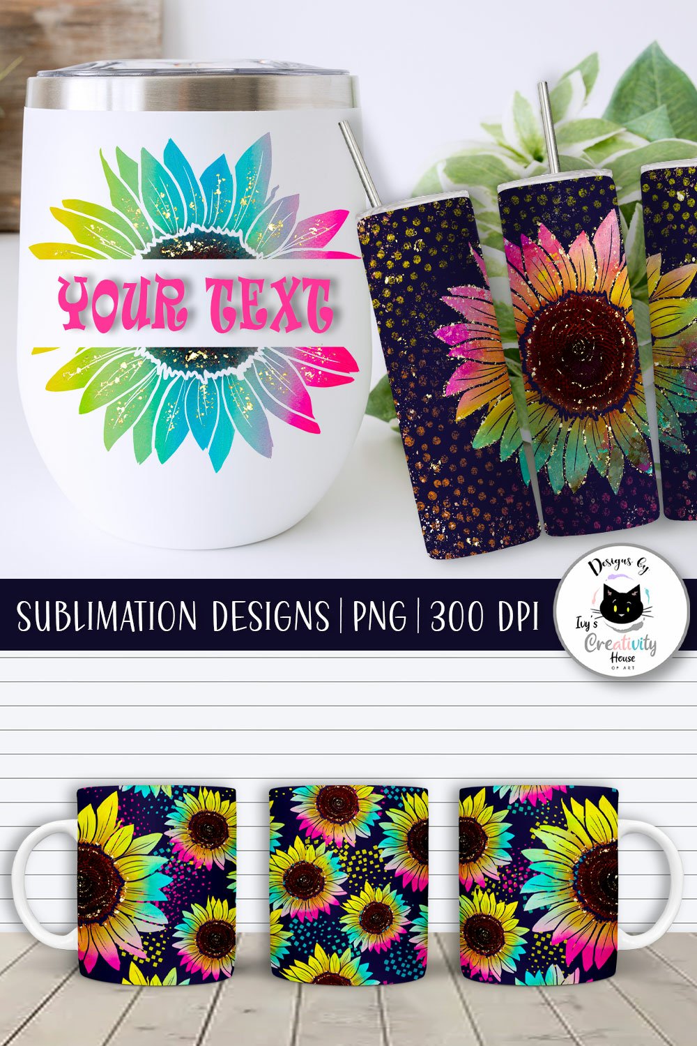 Spring Sunflower Sublimation Set | Sunflower Monogram