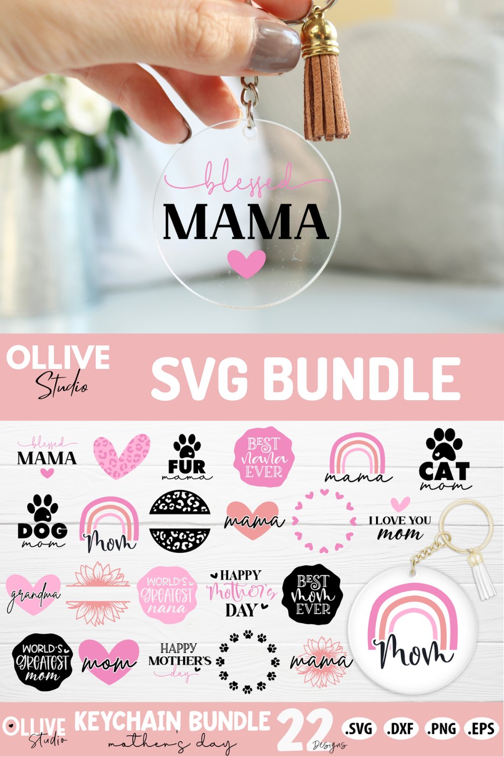 keychain SVG Bundle for Mother's Day