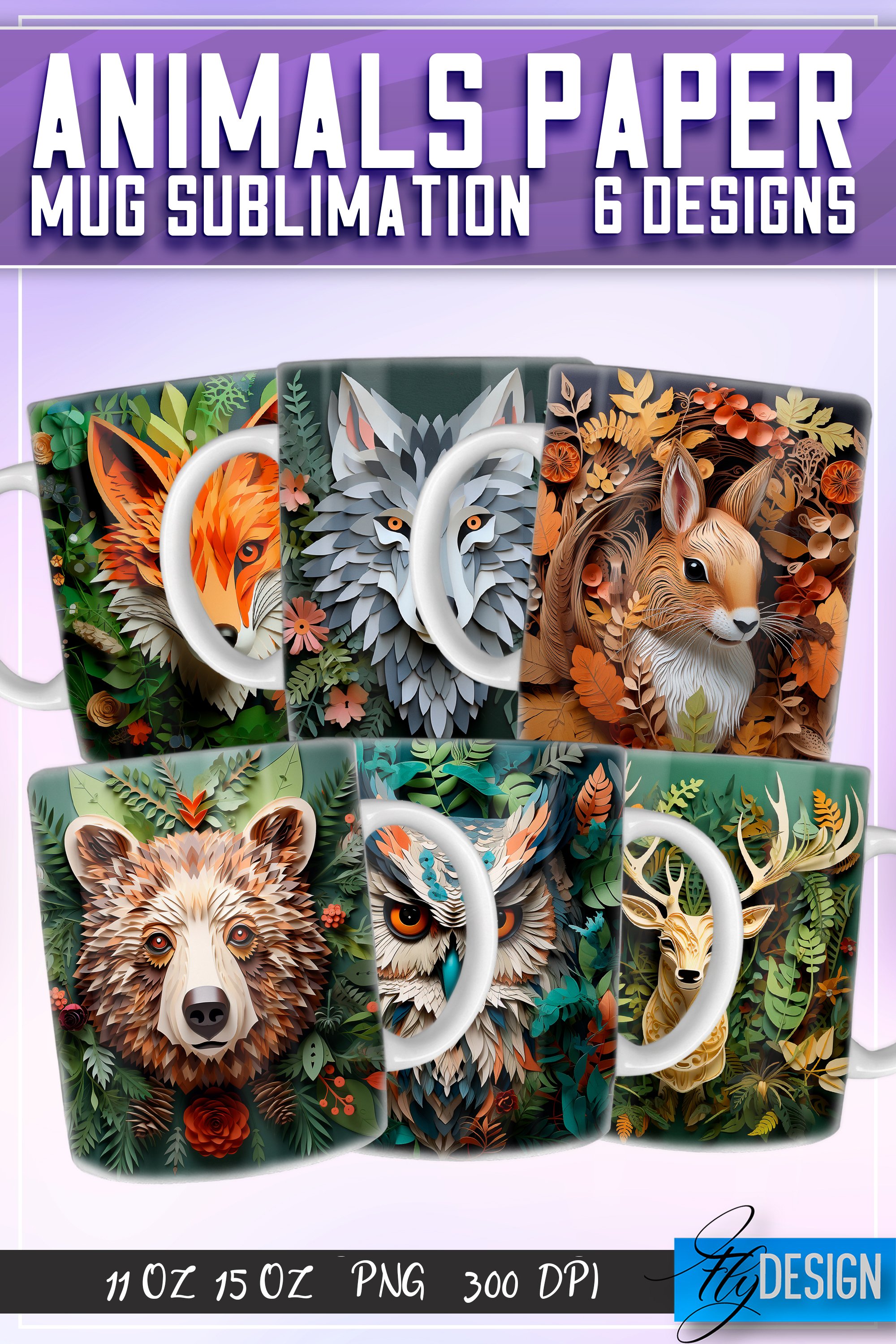 Animals Paper Mug Sublimation|Animal Paper (3156949)