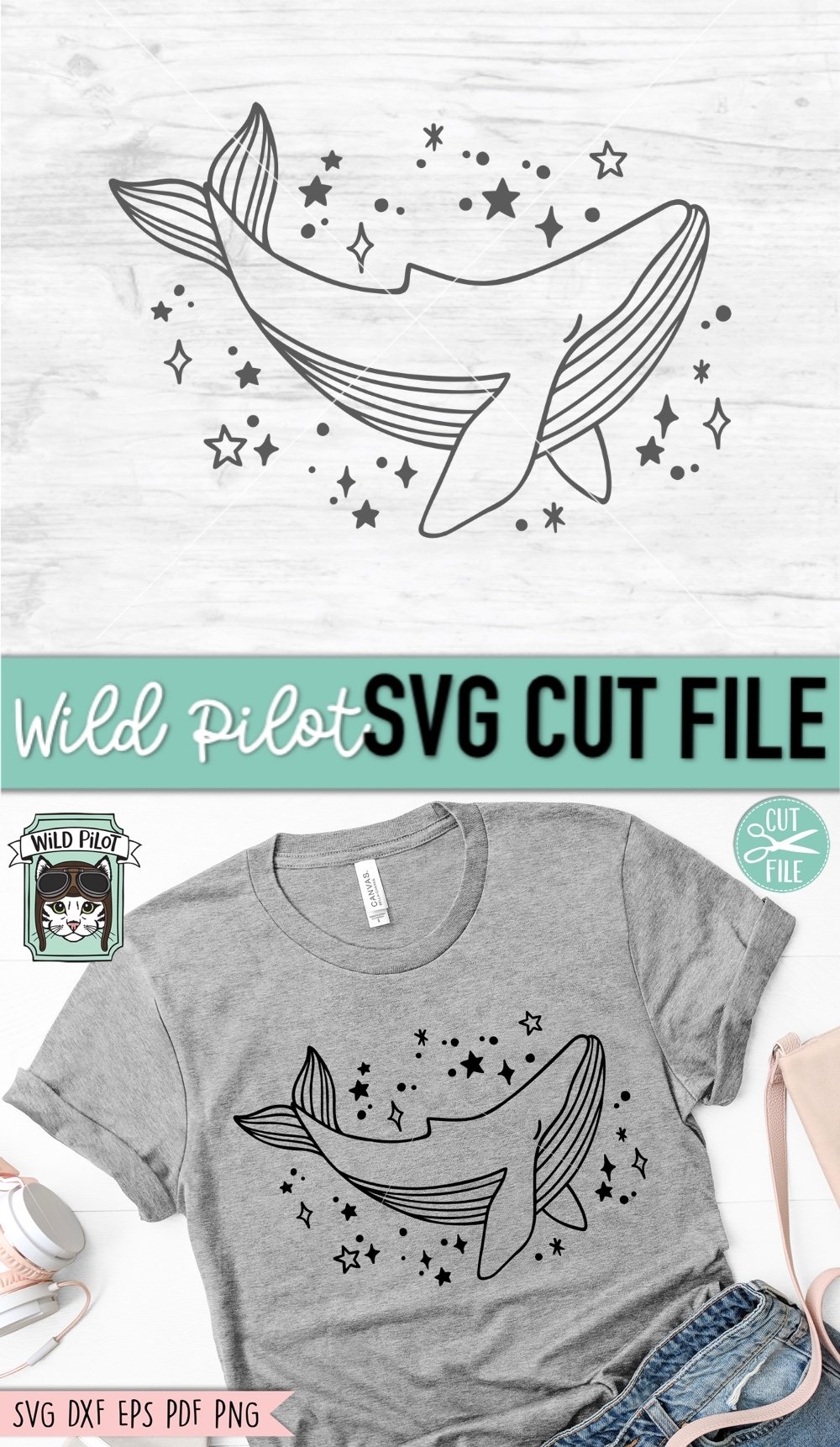 Whale SVG Cut File, Ocean Animals SVG, Sea Life SVG