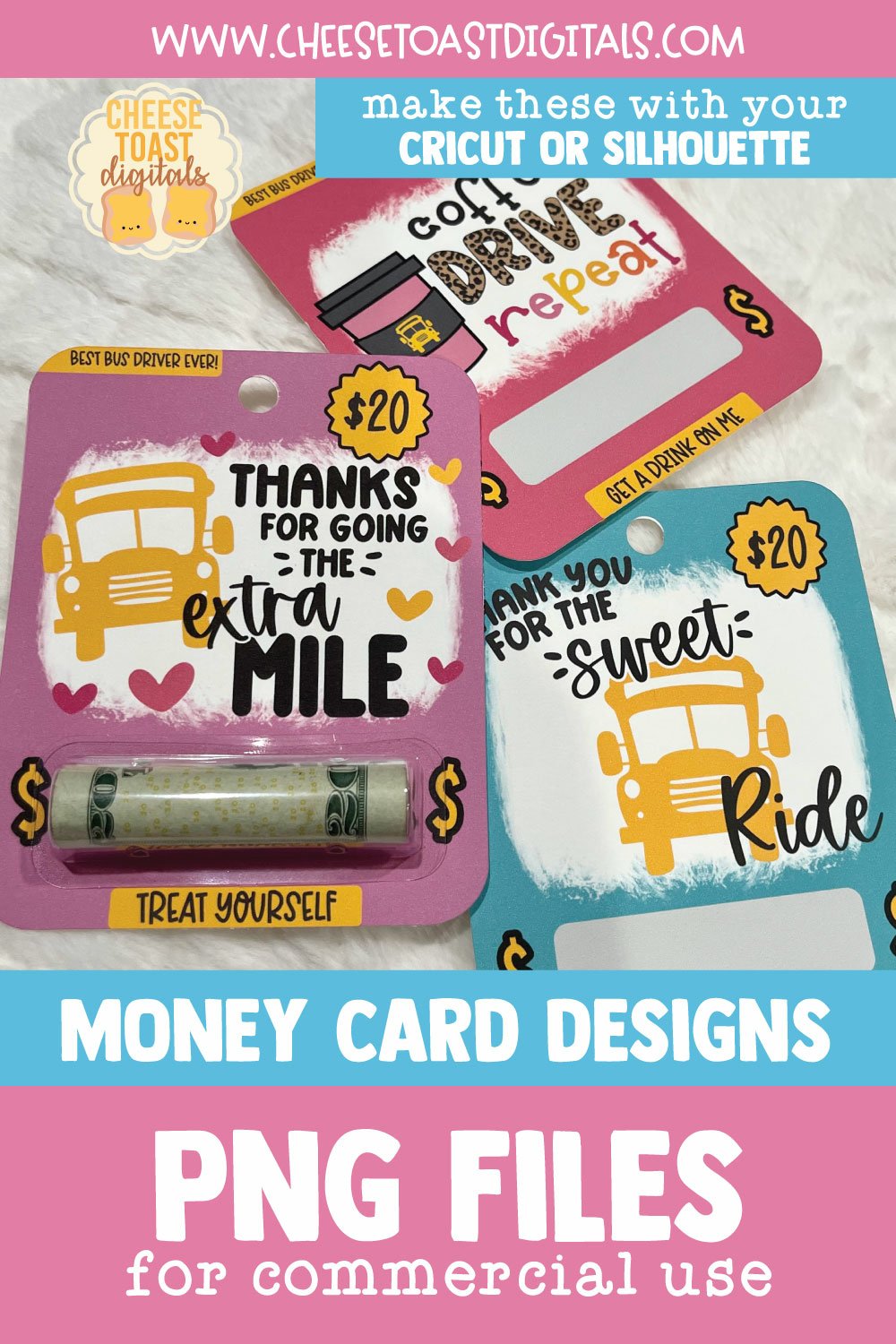 Bus Driver Money Card PNG Designs | School Appreciation Gift