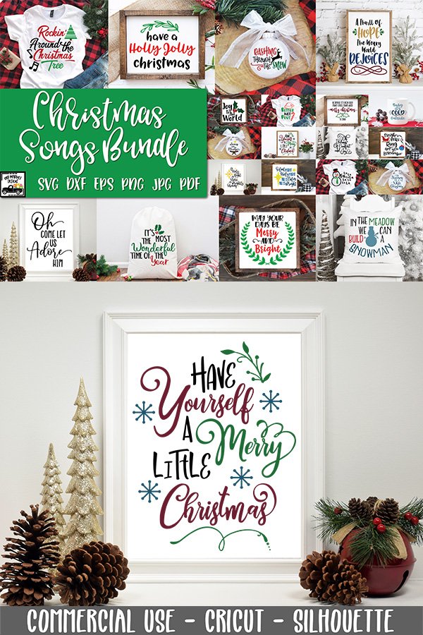 Christmas Song SVG Bundle with 25 Christmas SVG Files