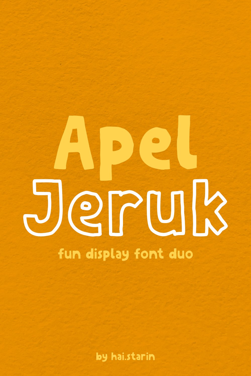Apel Jeruk Font Duo - Solid & Outline Handwritten Display