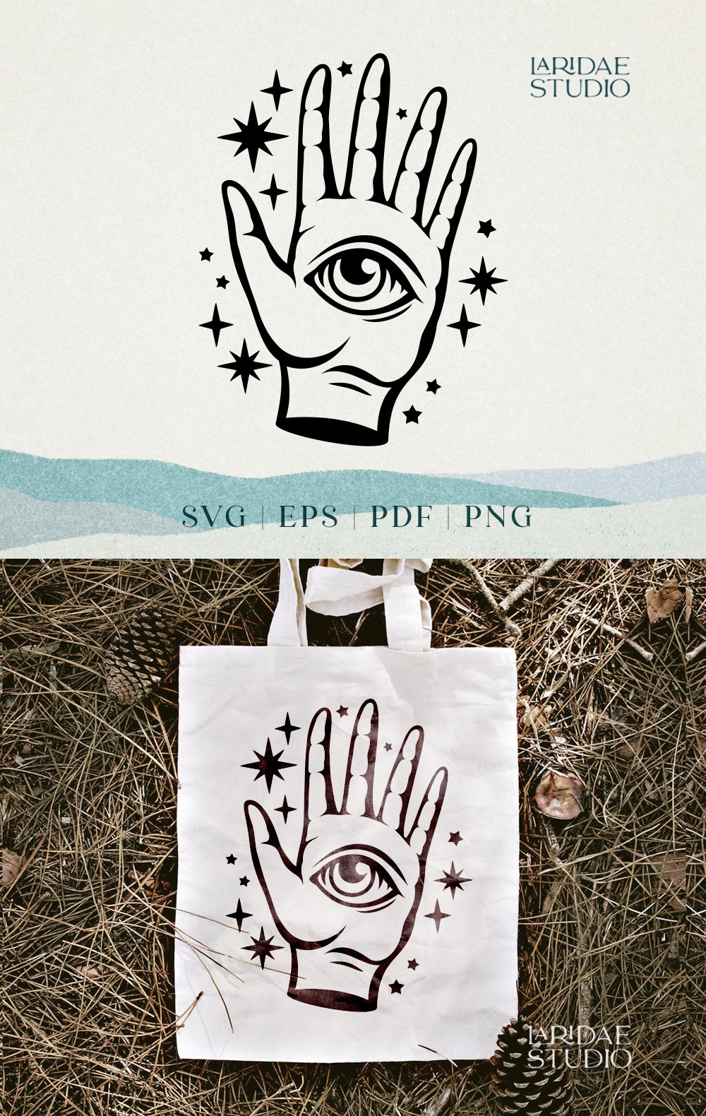 Witchy Hand SVG, Evil Eye SVG, Mystical boho svg files