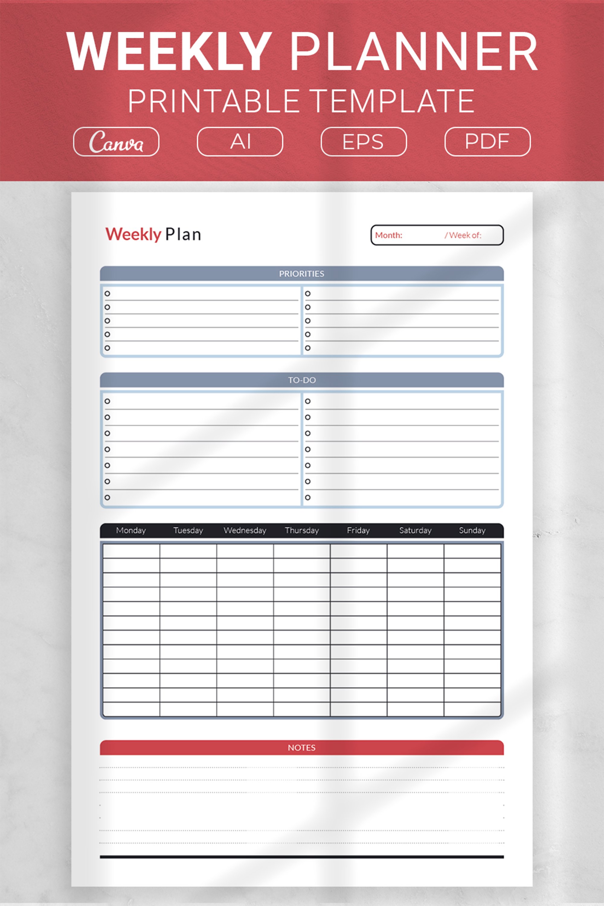 Weekly Planner Agenda Printable Template (2756091)