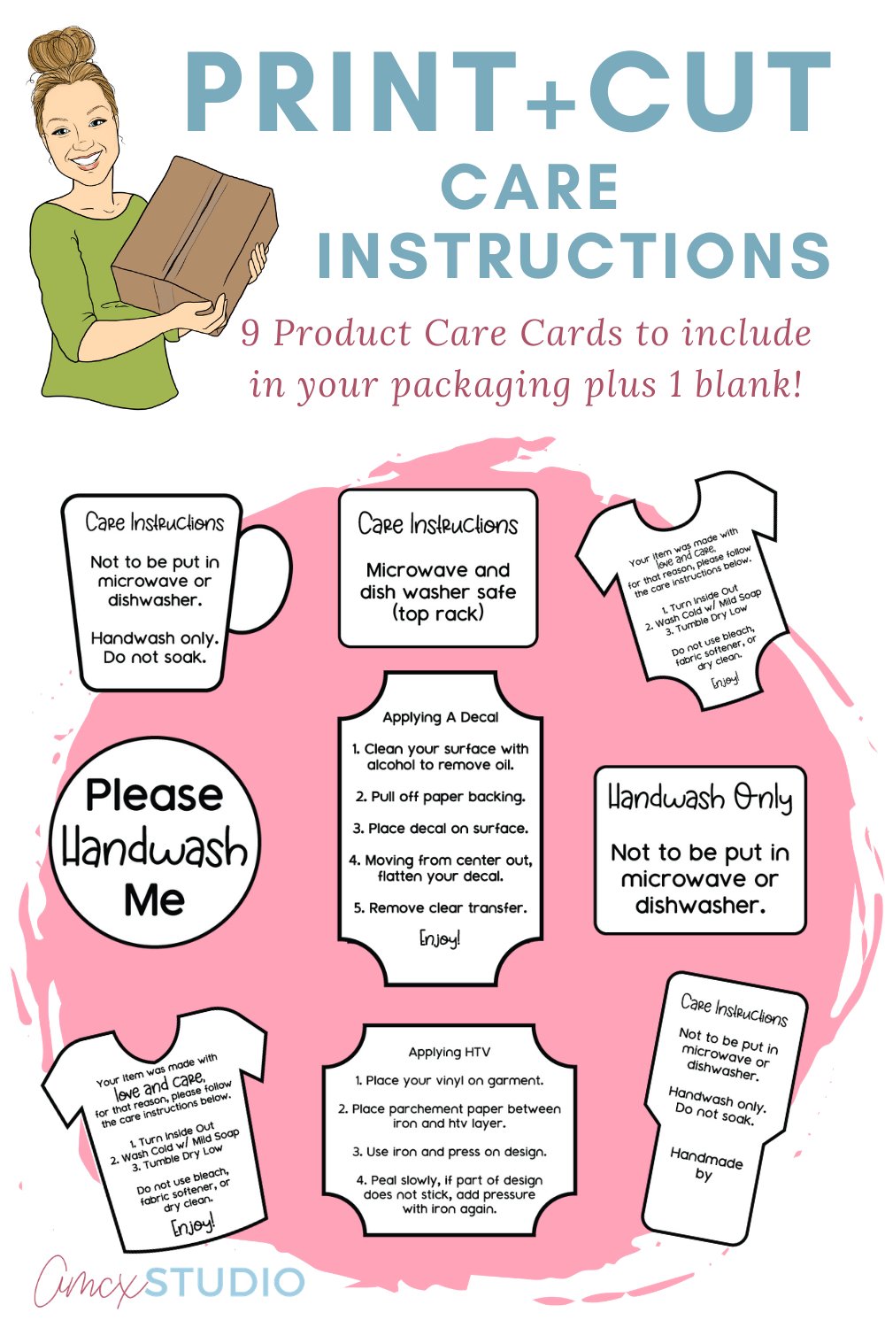 Care Instructions - Print and Cut Designs