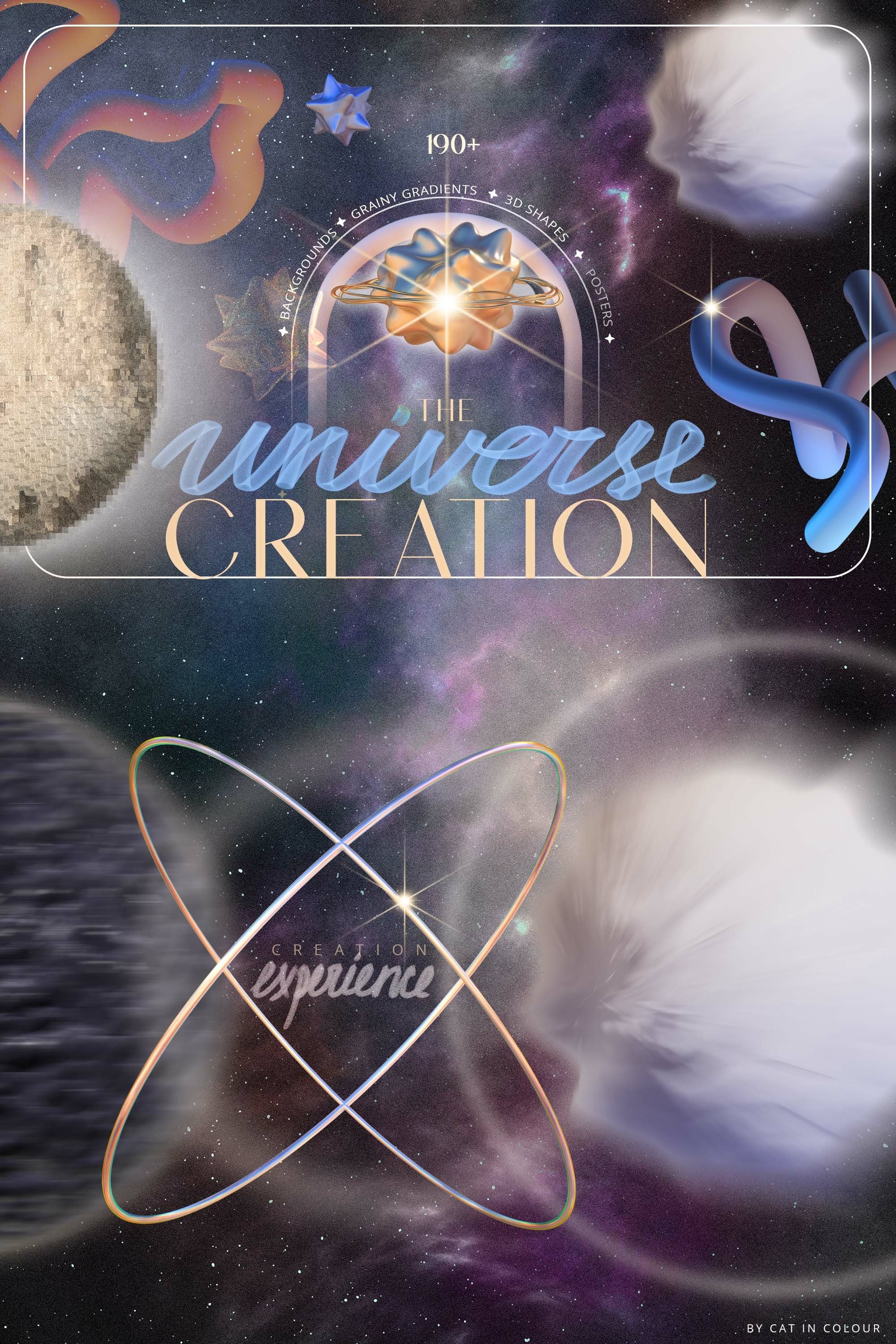 Universe Creator Space Gradient Background & Abstract Shapes