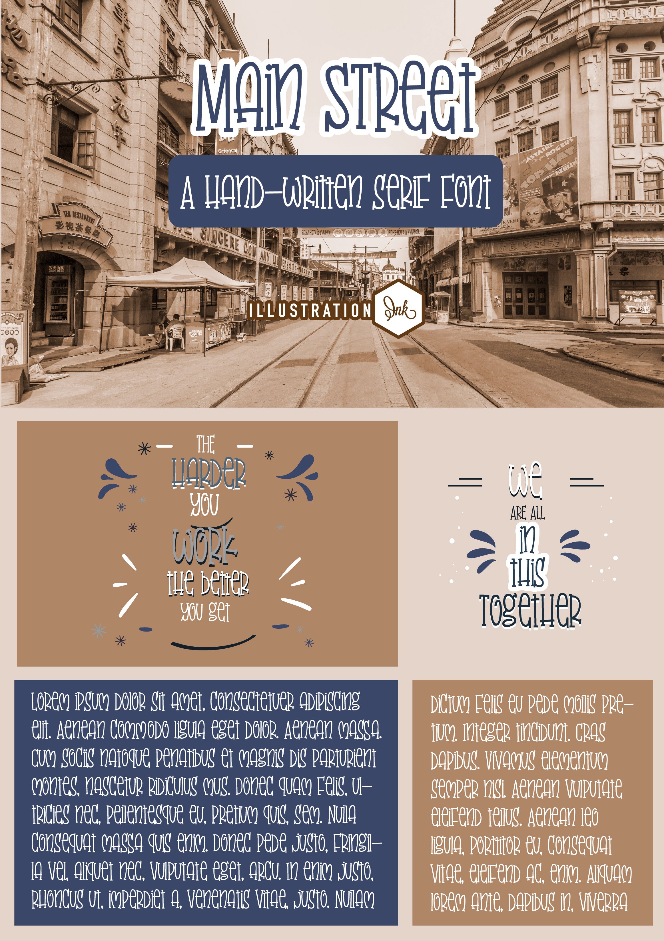 Handwritten serif font with slab serifs