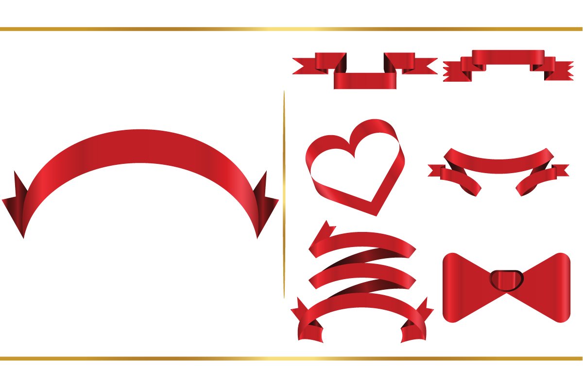 Ribbons clipart SVG bundle, Premium Red Ribbon (1031771)
