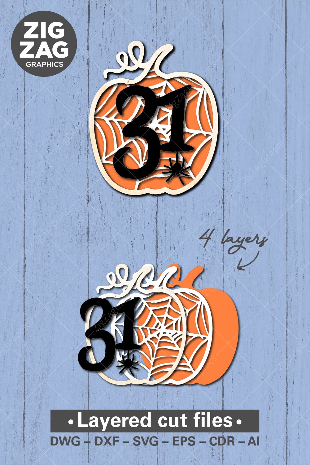 3D layered sign halloween svg cut file