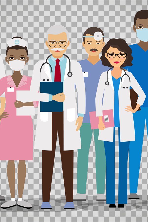 Medical team on transparent background