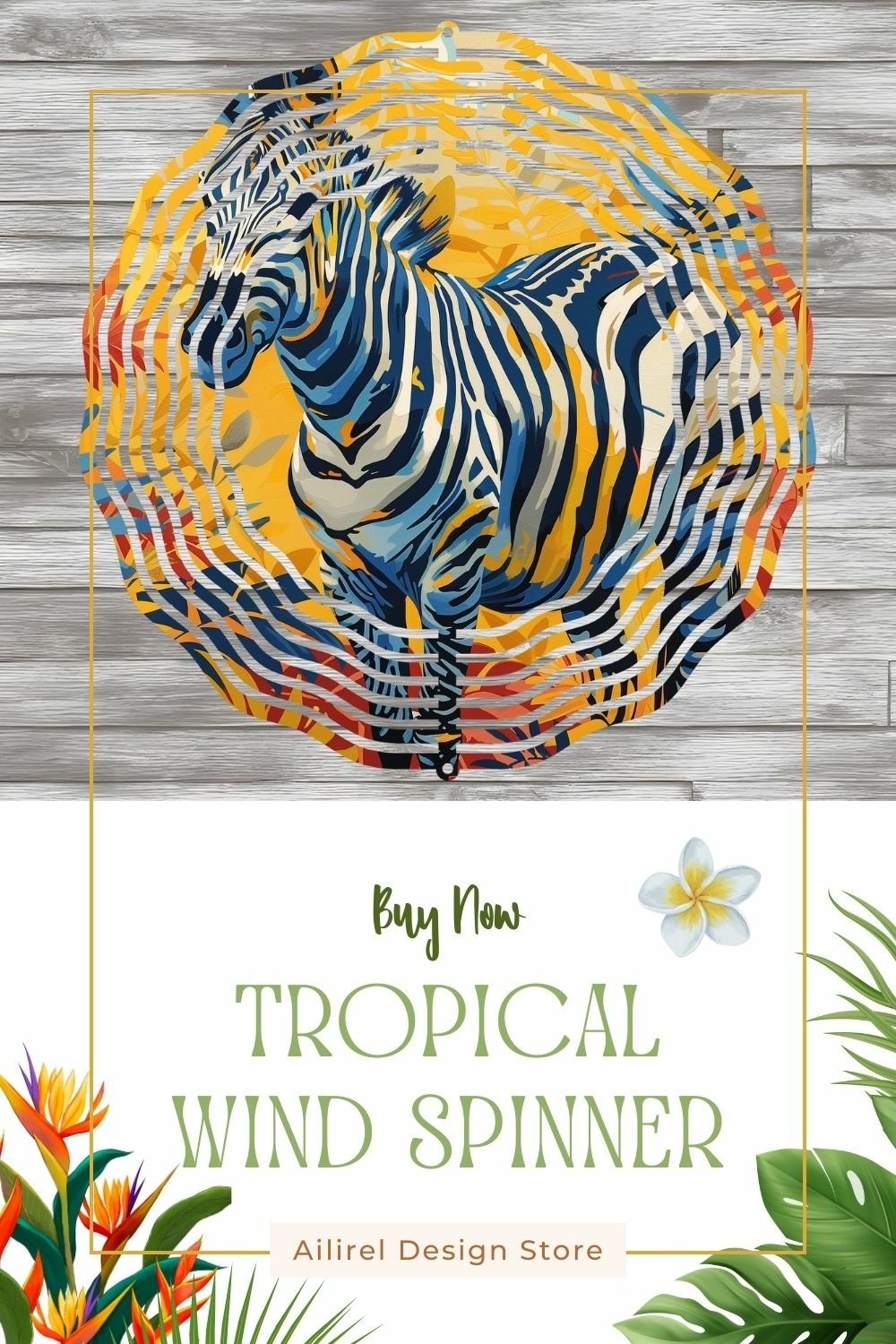 Zebra Wind Spinner Design, Cute Zebra Spinner Sublimation