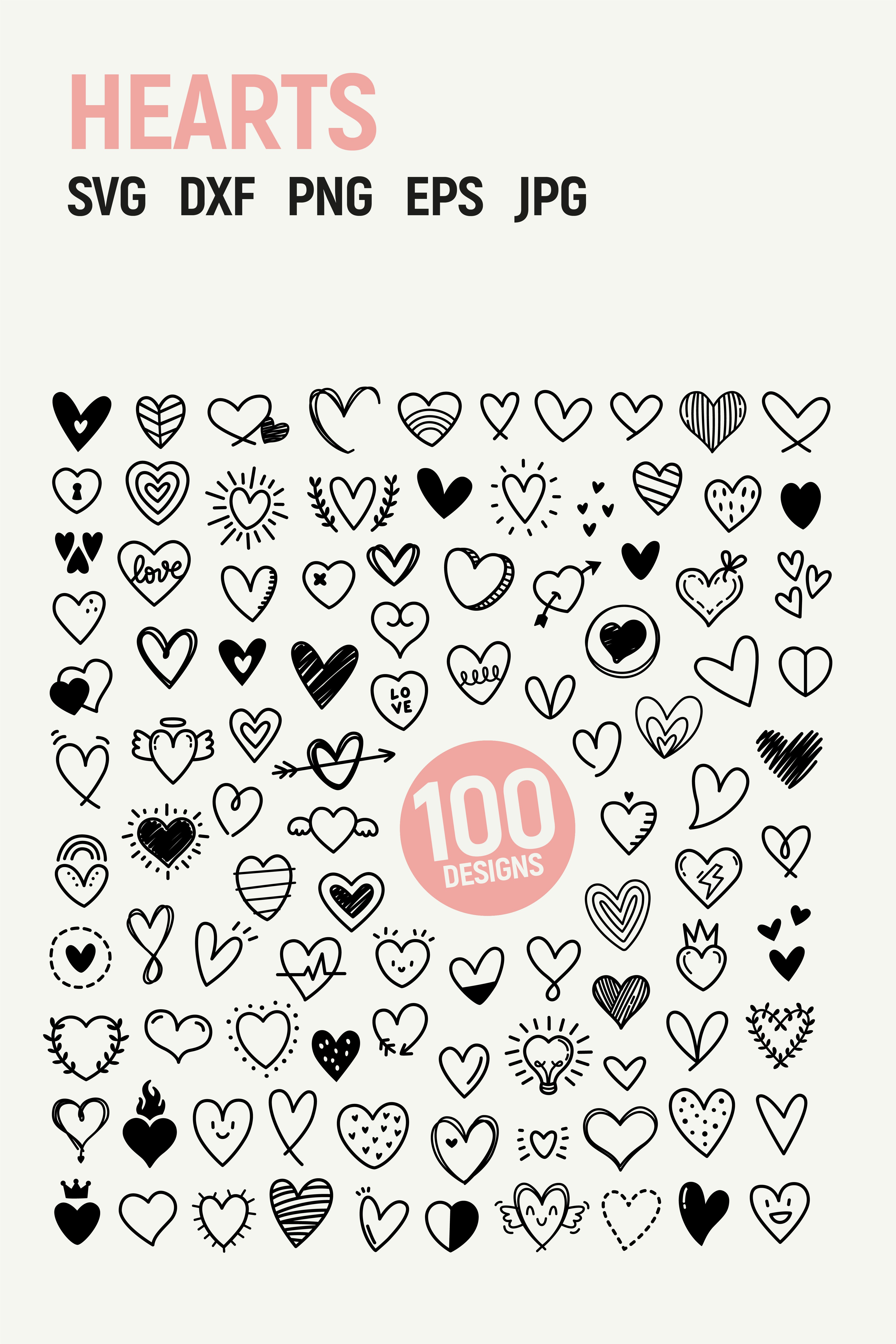 Hearts Bundle, Valentine's Day Designs. Stickers.