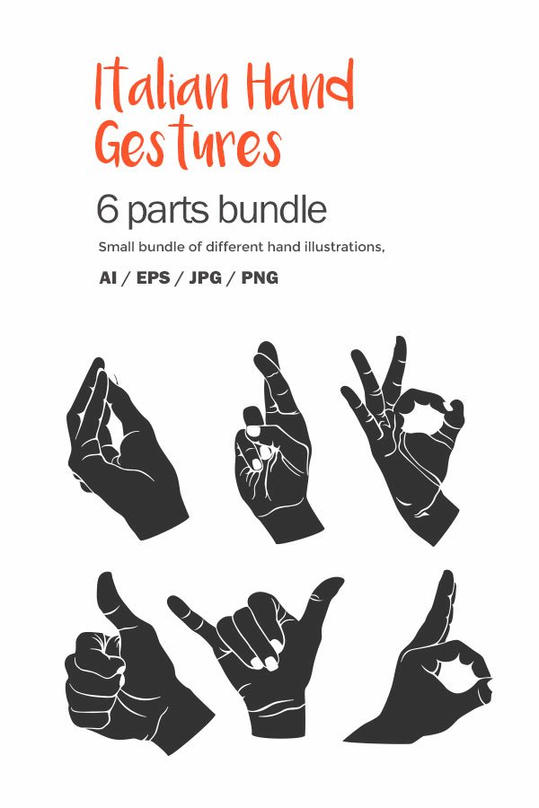Italian Hand Gestures - Illustrations Bundle (1714210)