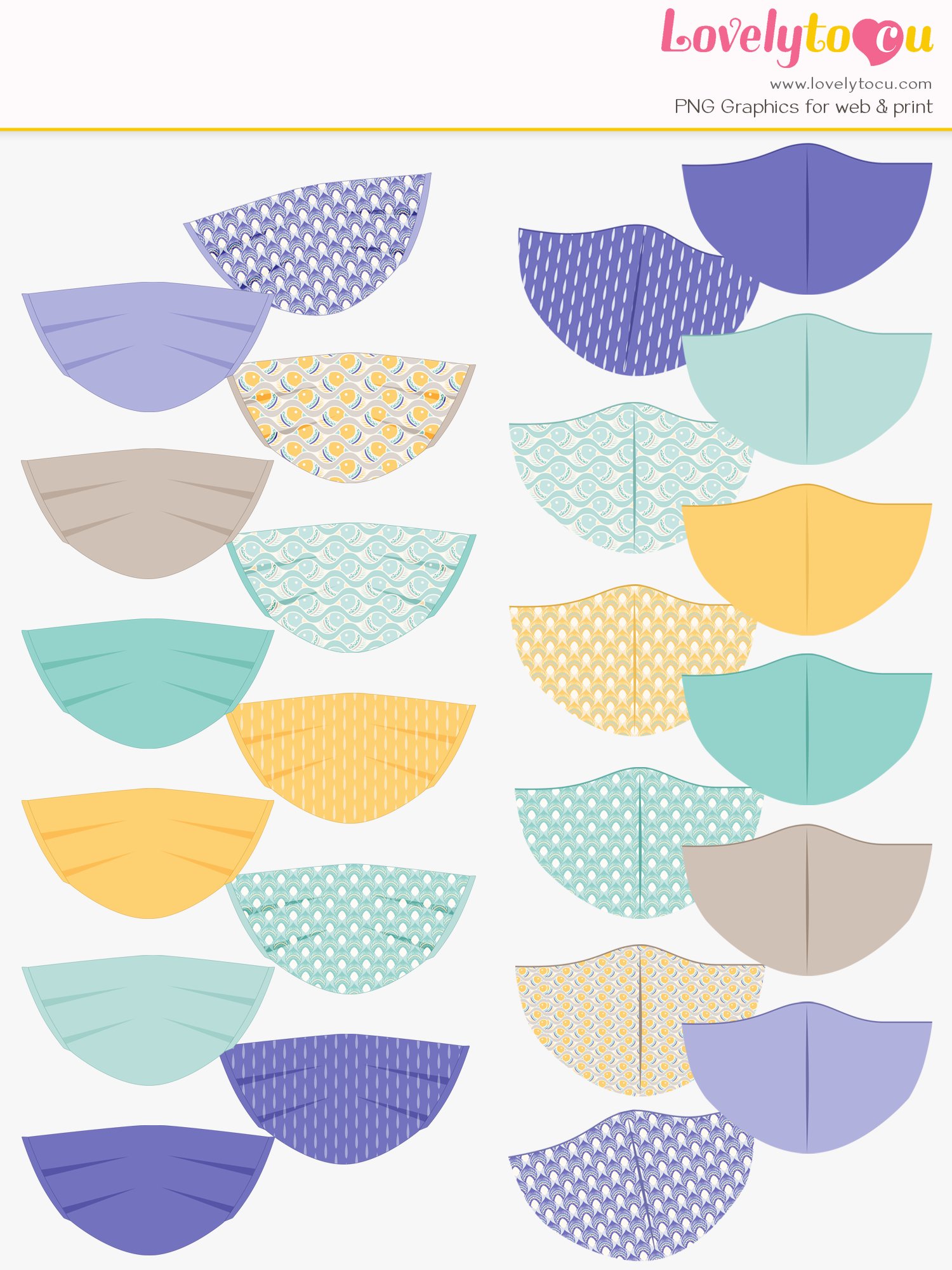 Face mask clipart set (939523) | Clipart | Design Bundles