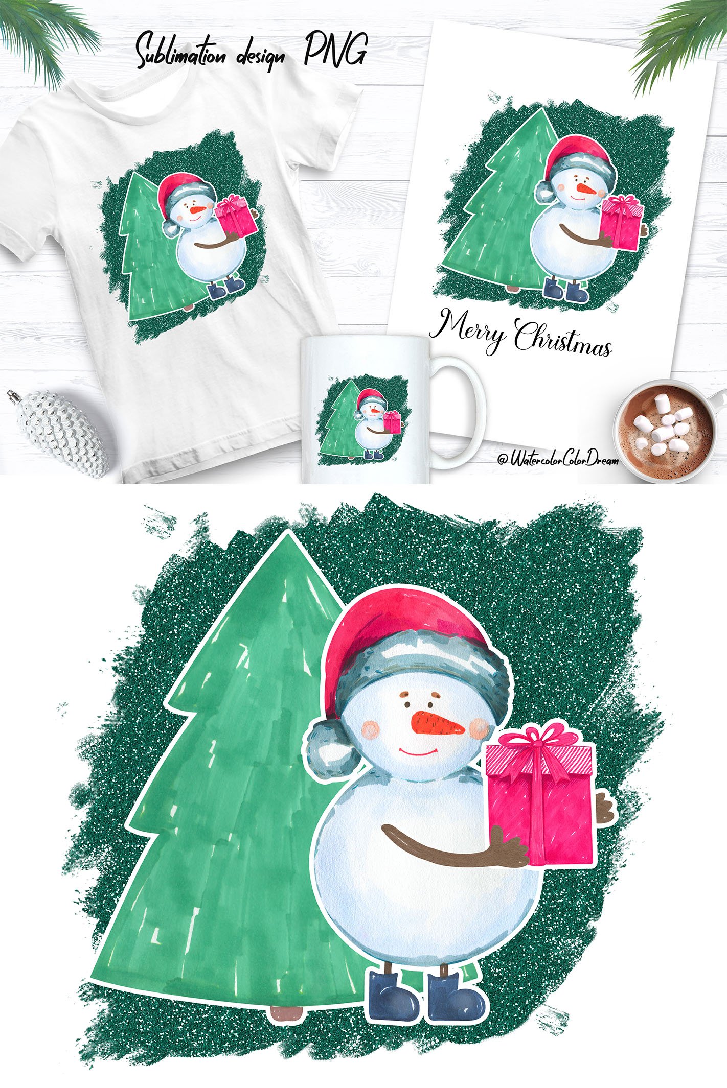 Christmas Snowman sublimation