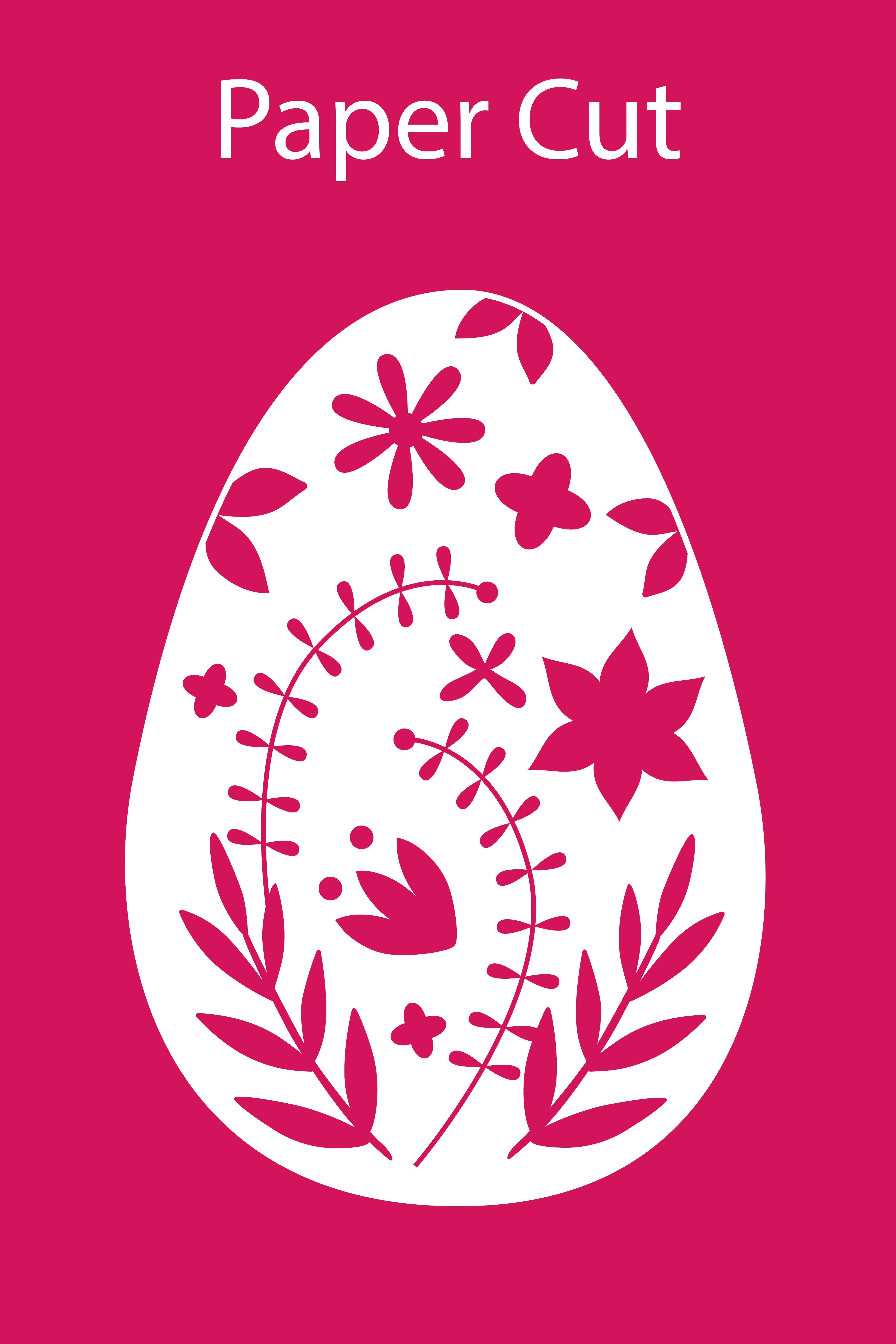 Easter Paper Cut SVG. Easter Egg Papercut Template Design.