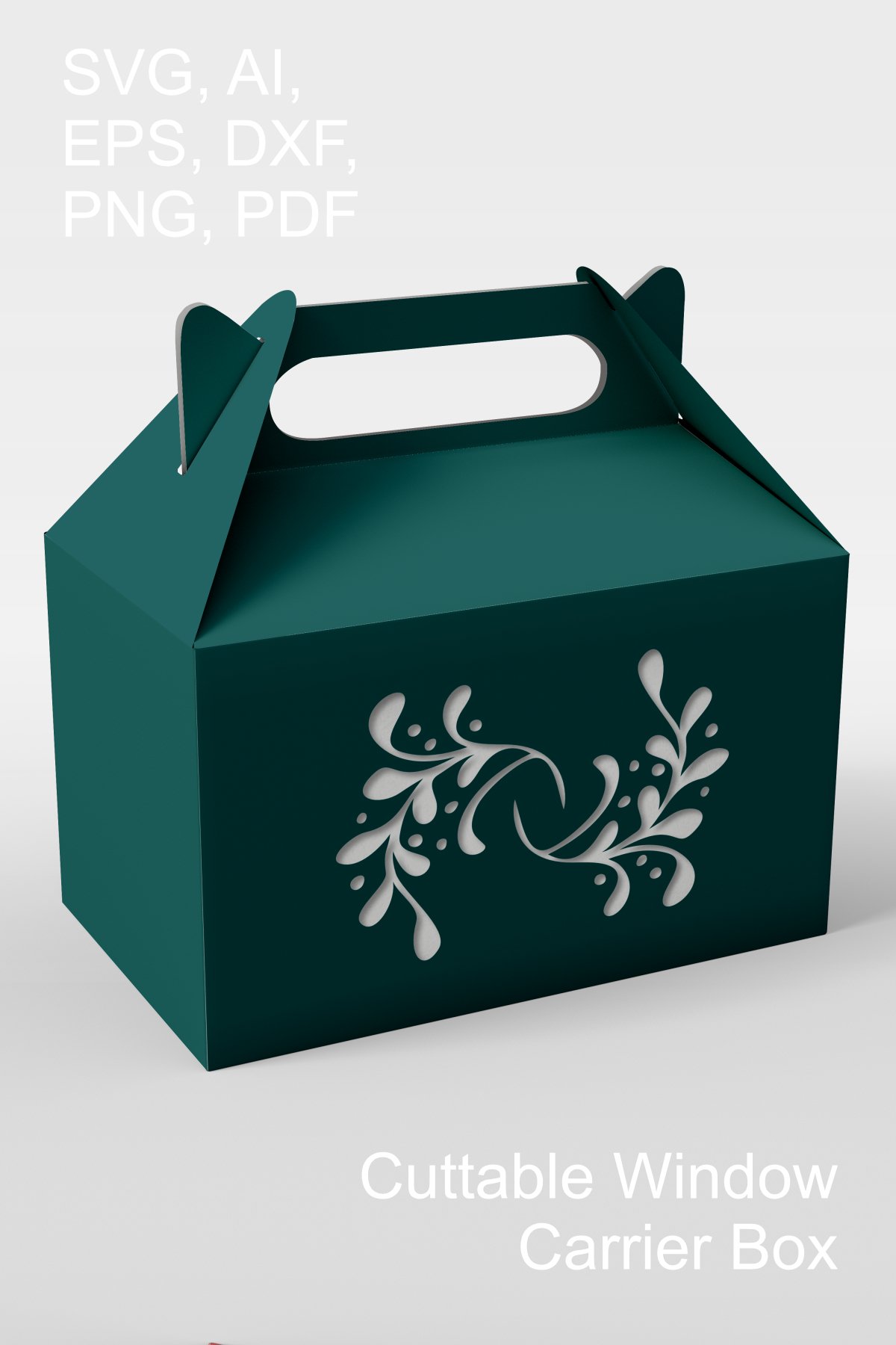 Festive Branches Cutout Gable Window Box Paper Cut Template