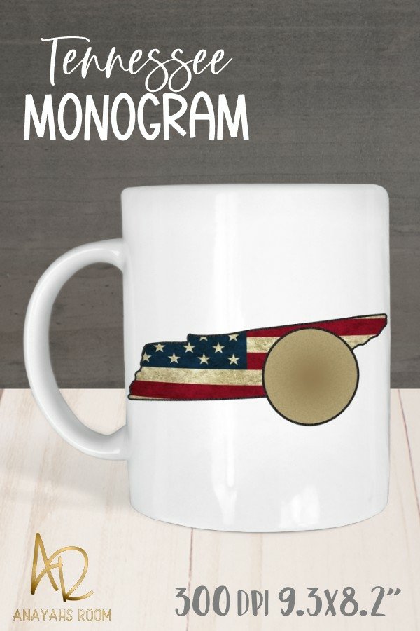 Sublimation Monogram| Tennessee State With Flag