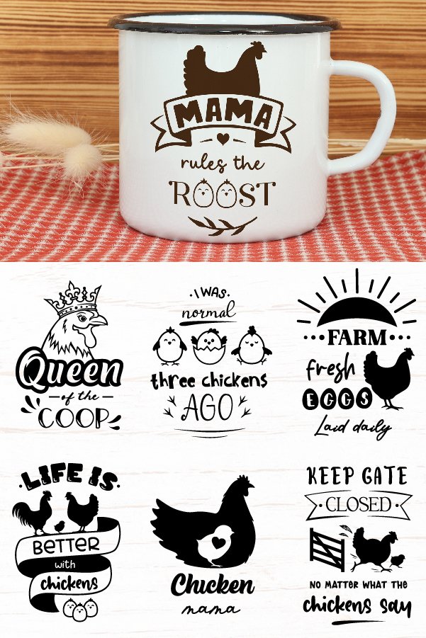 Chicken svg bundle, funny farmhouse quotes
