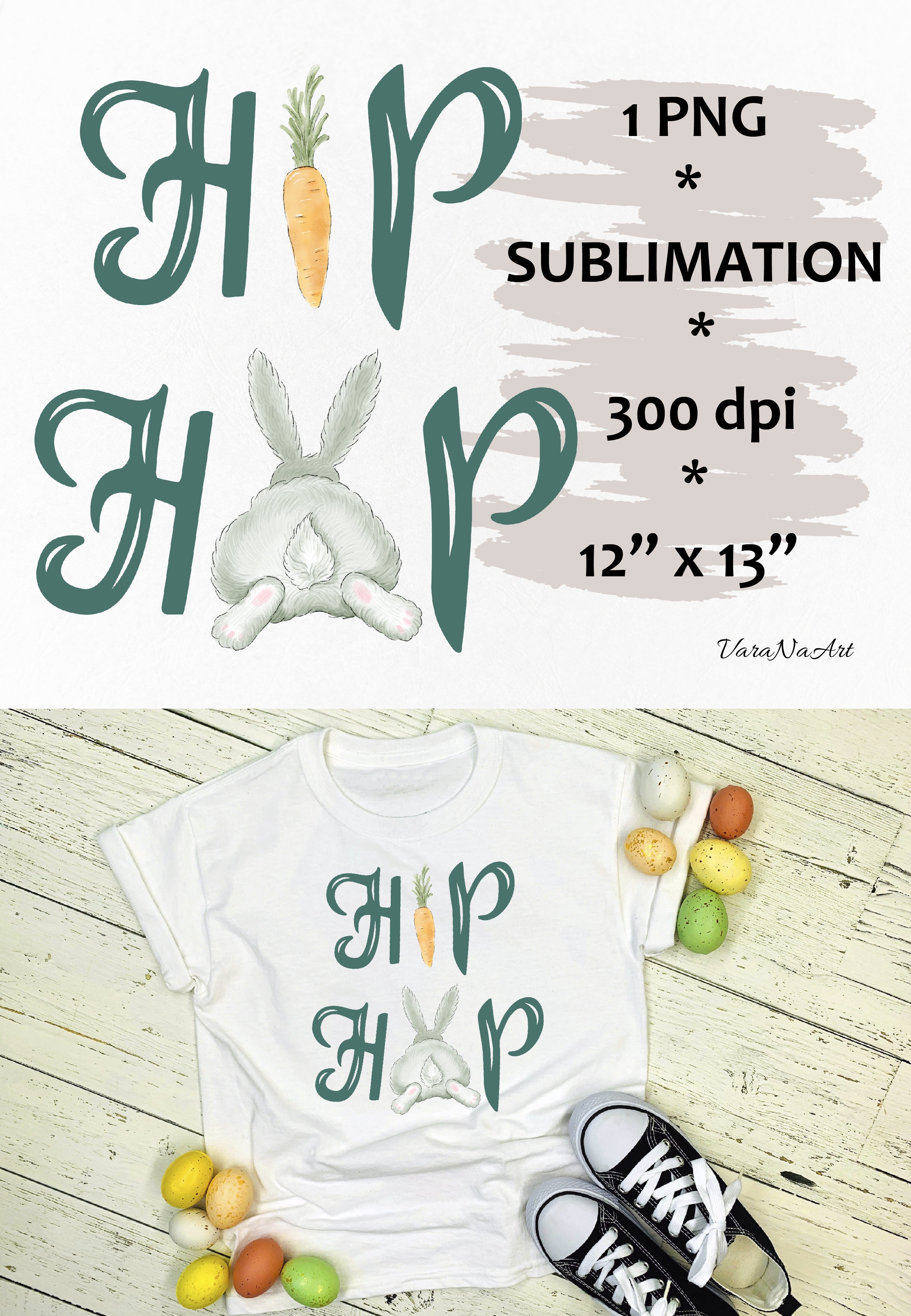 Hip Hop with bunny rabbit & carrot- 1 PNG file. Sublimation