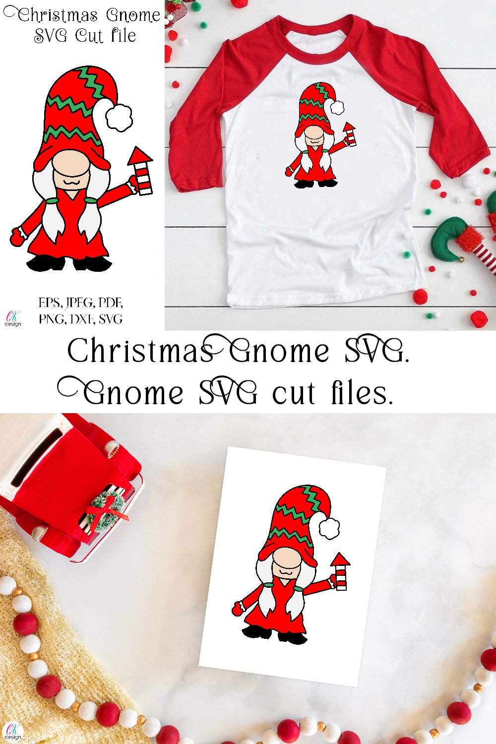 Christmas Gnome SVG. Gnome SVG cut files.
