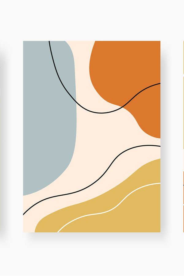 Organic abstract shapes. Pastel colored random paint stains