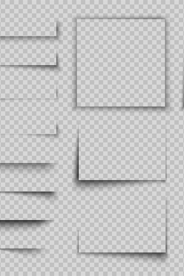 Paper shadow effect. Rectangle box square shadow, (1140647)