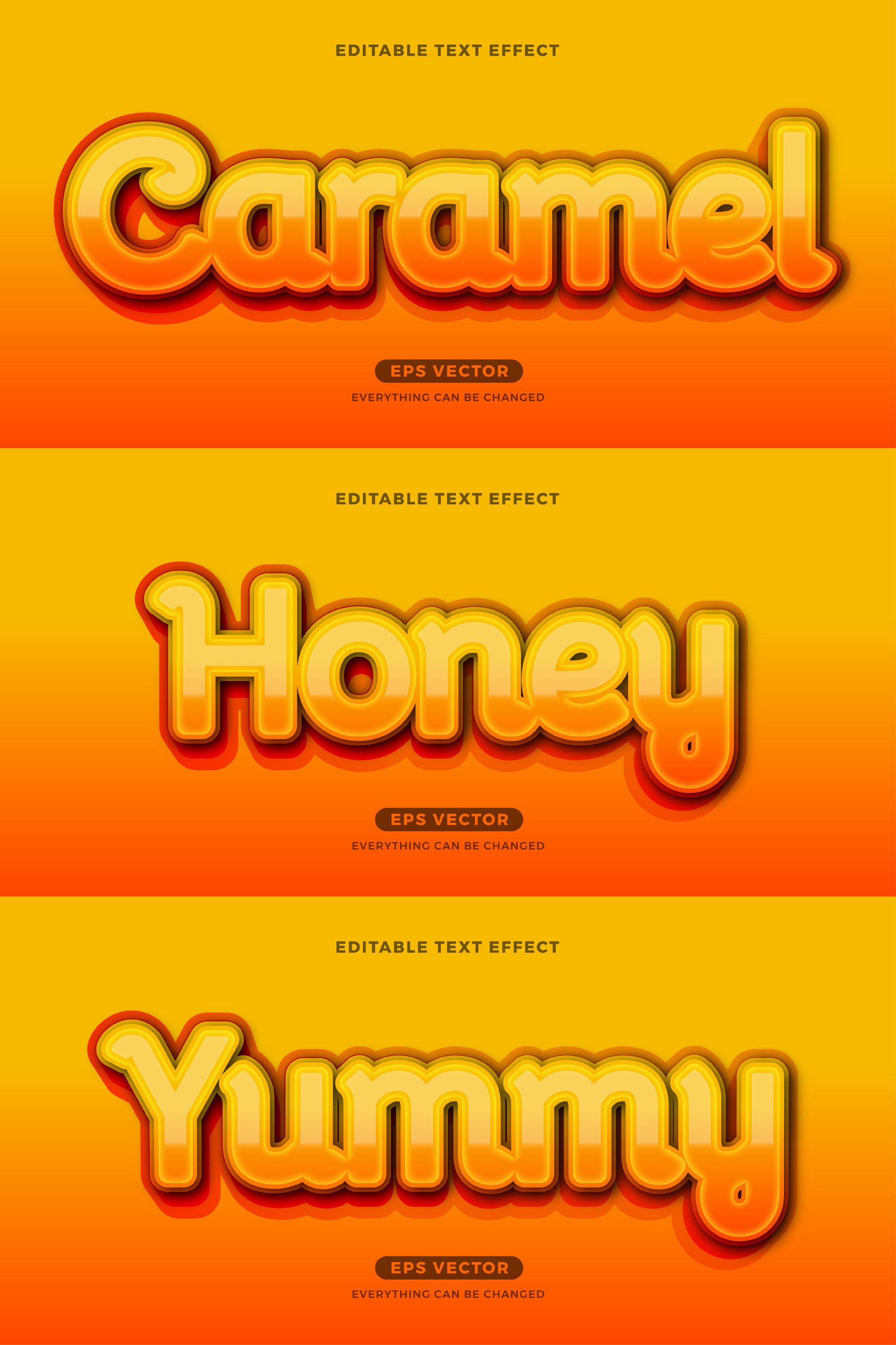 Caramel editable text effect vector template