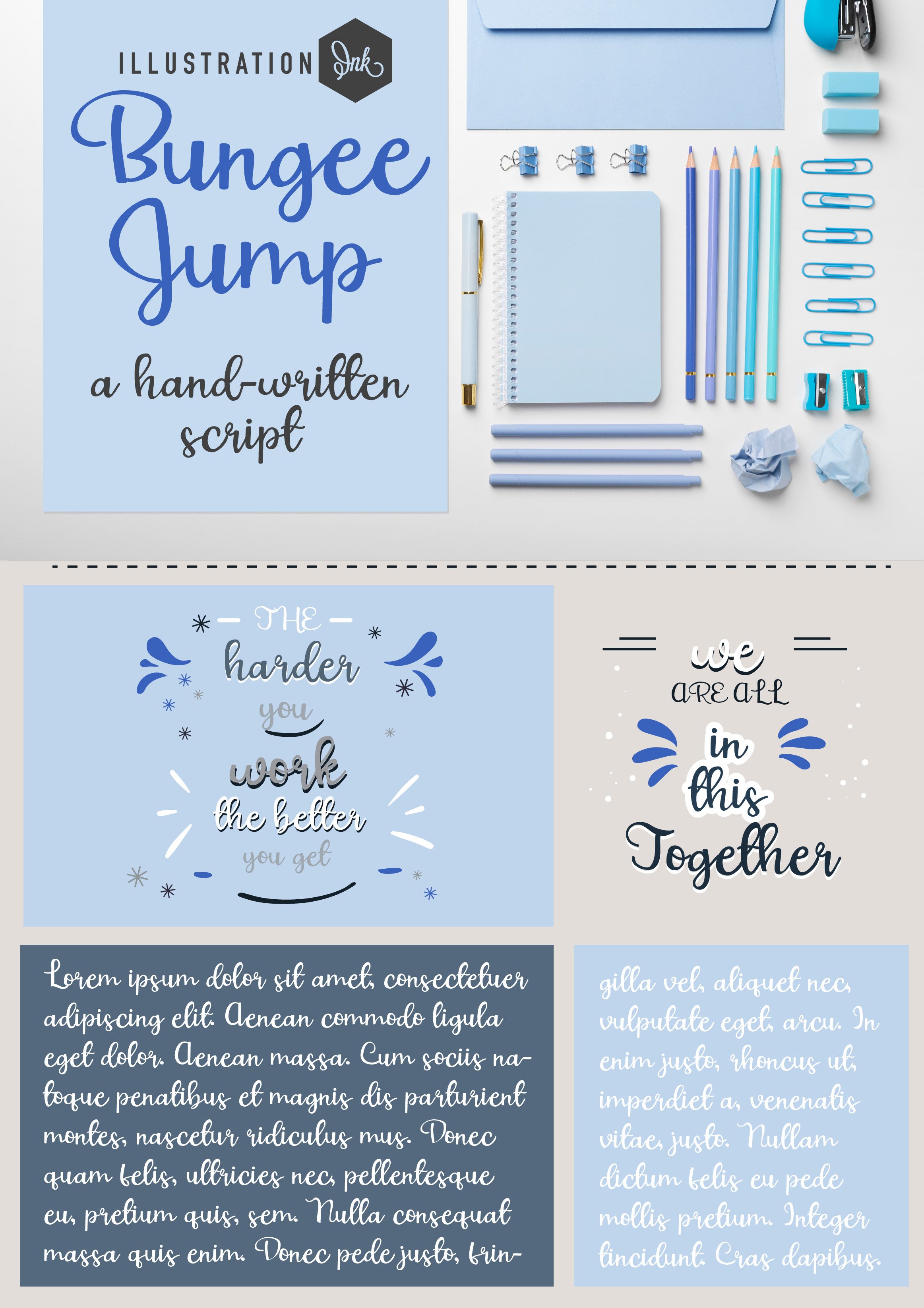 Handcrafted cursive script