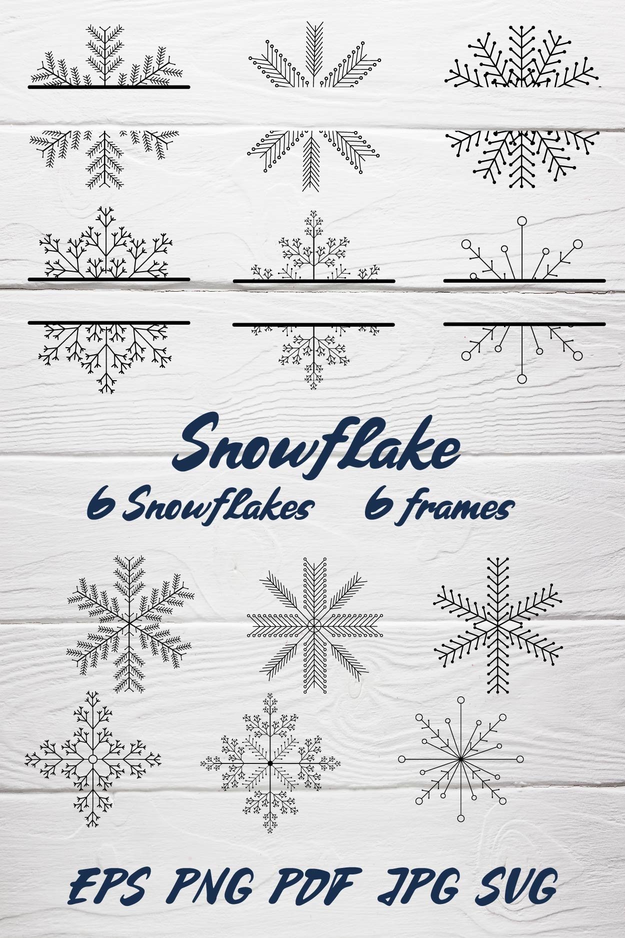 Snowflake SVG and Christmas frames SVG collection (992632)