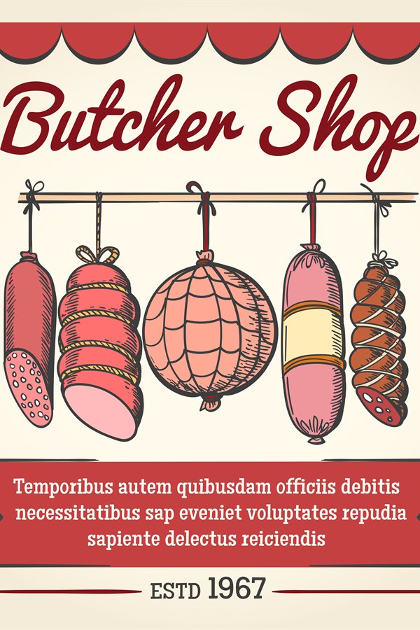 Butcher shop poster