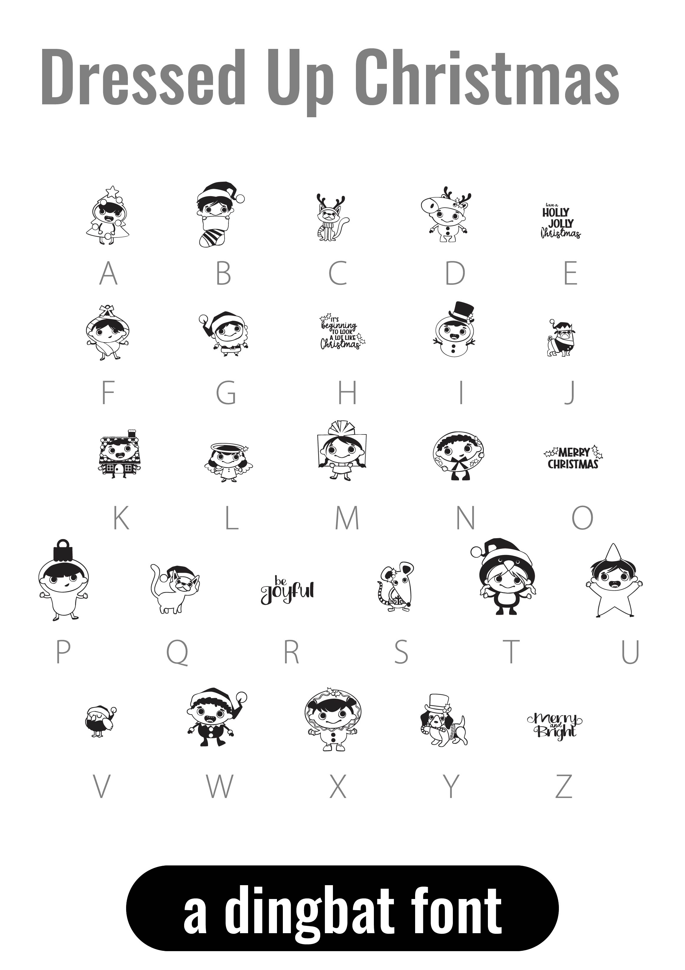 Two Christmas Dingbat Fonts with 52 creative images