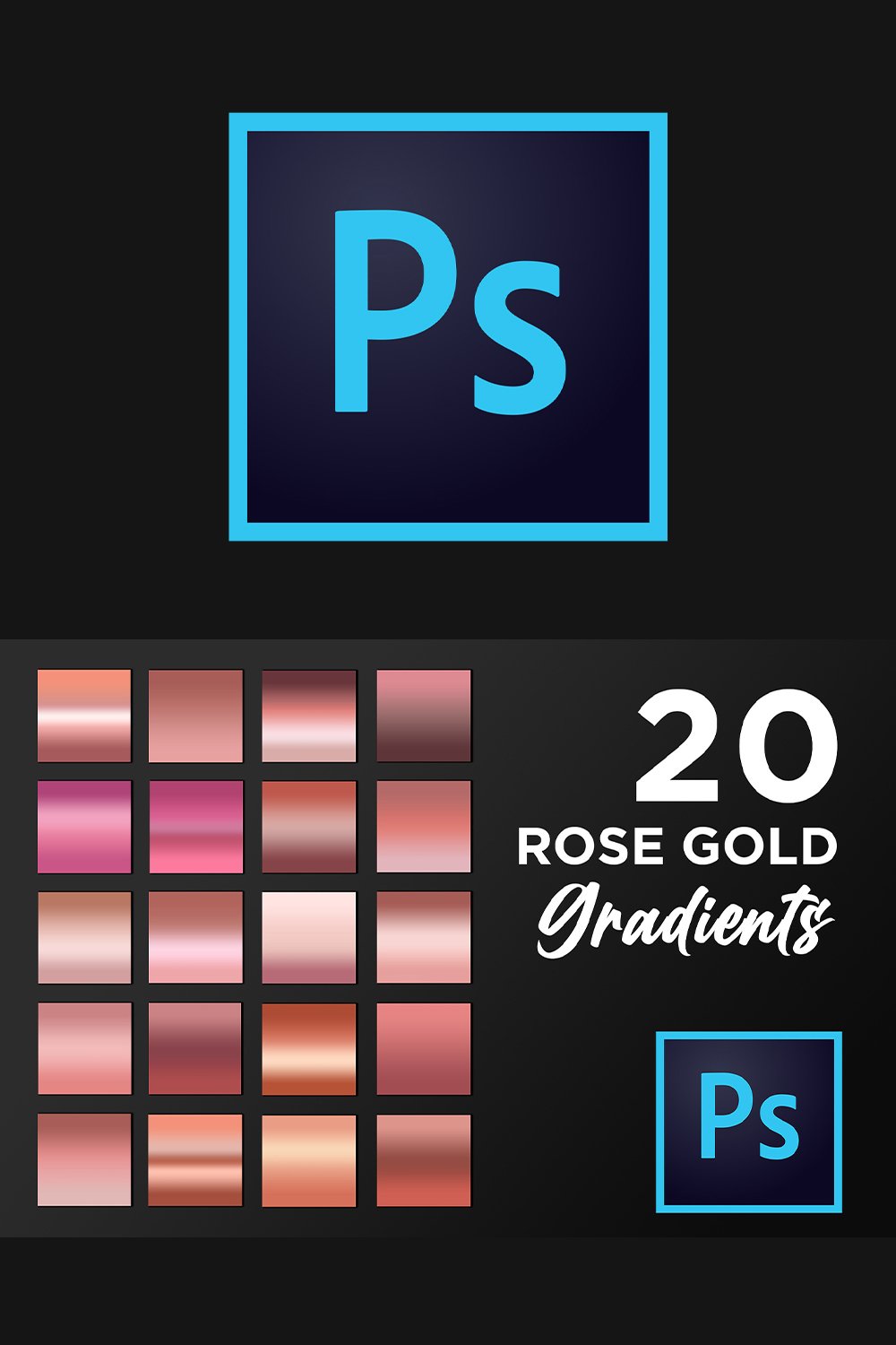 Adobe Photoshop rose gold gradient pack GRD gradients