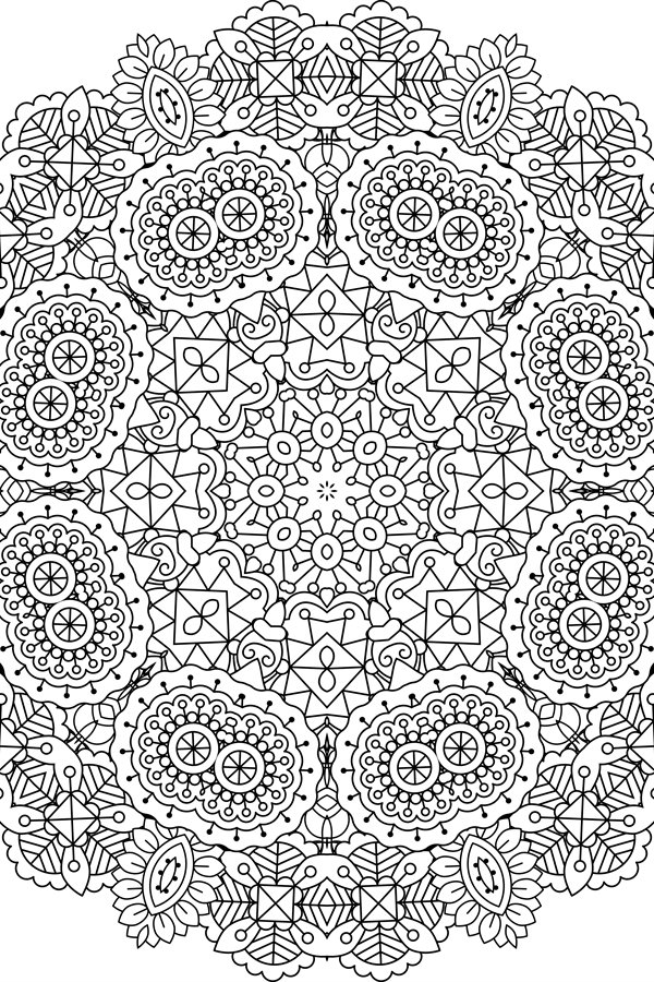 Intricate geometric pattern on white background