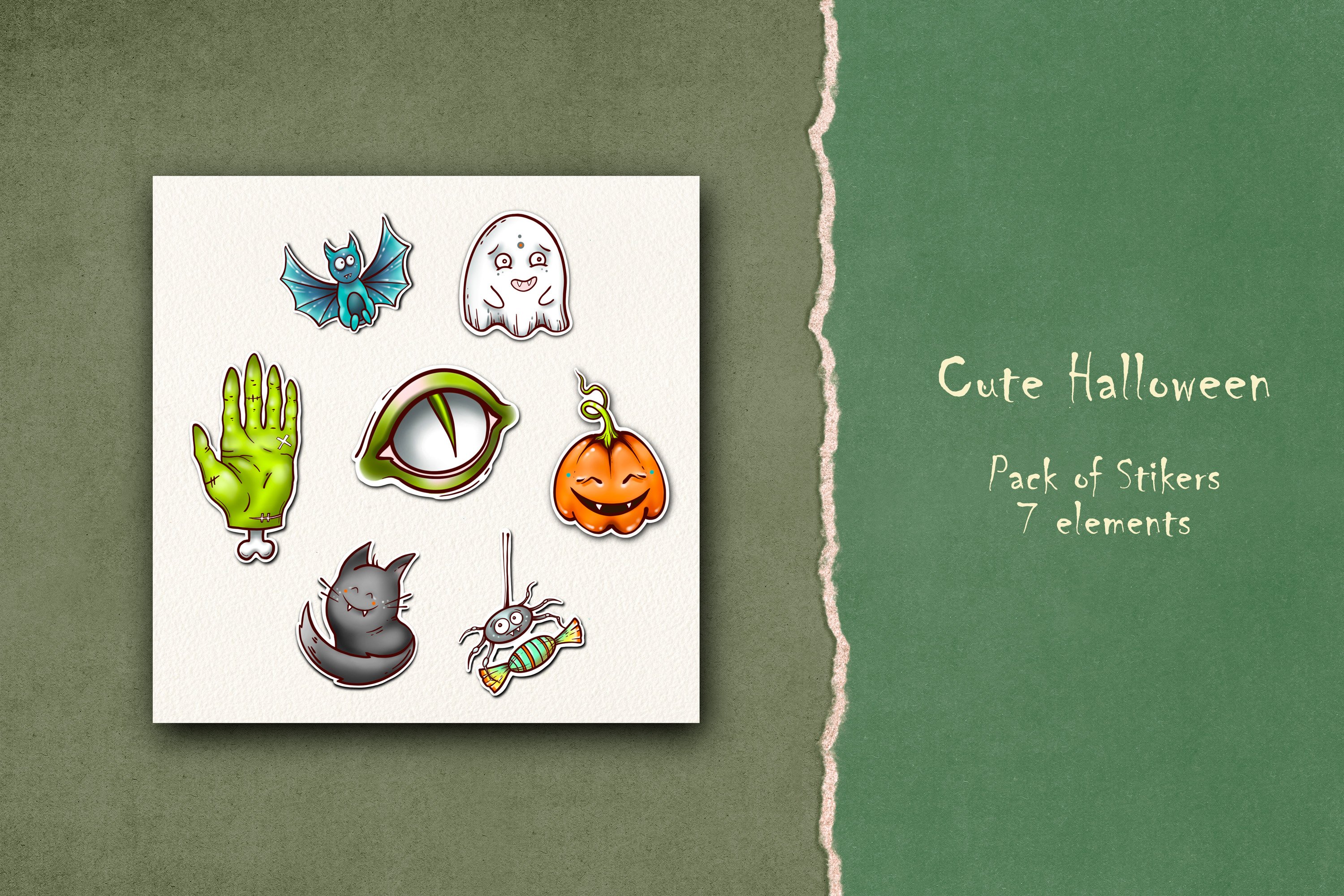 "Cute Halloween" sticker pack Clip Art