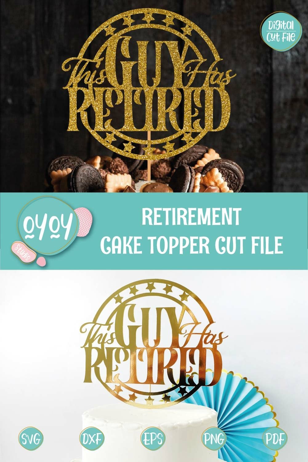 This Guy Has Retired Cake Topper SVG | Retirement Cut File