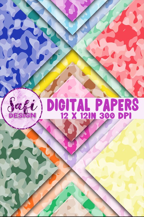 Camouflage Digital Paper Backgrounds