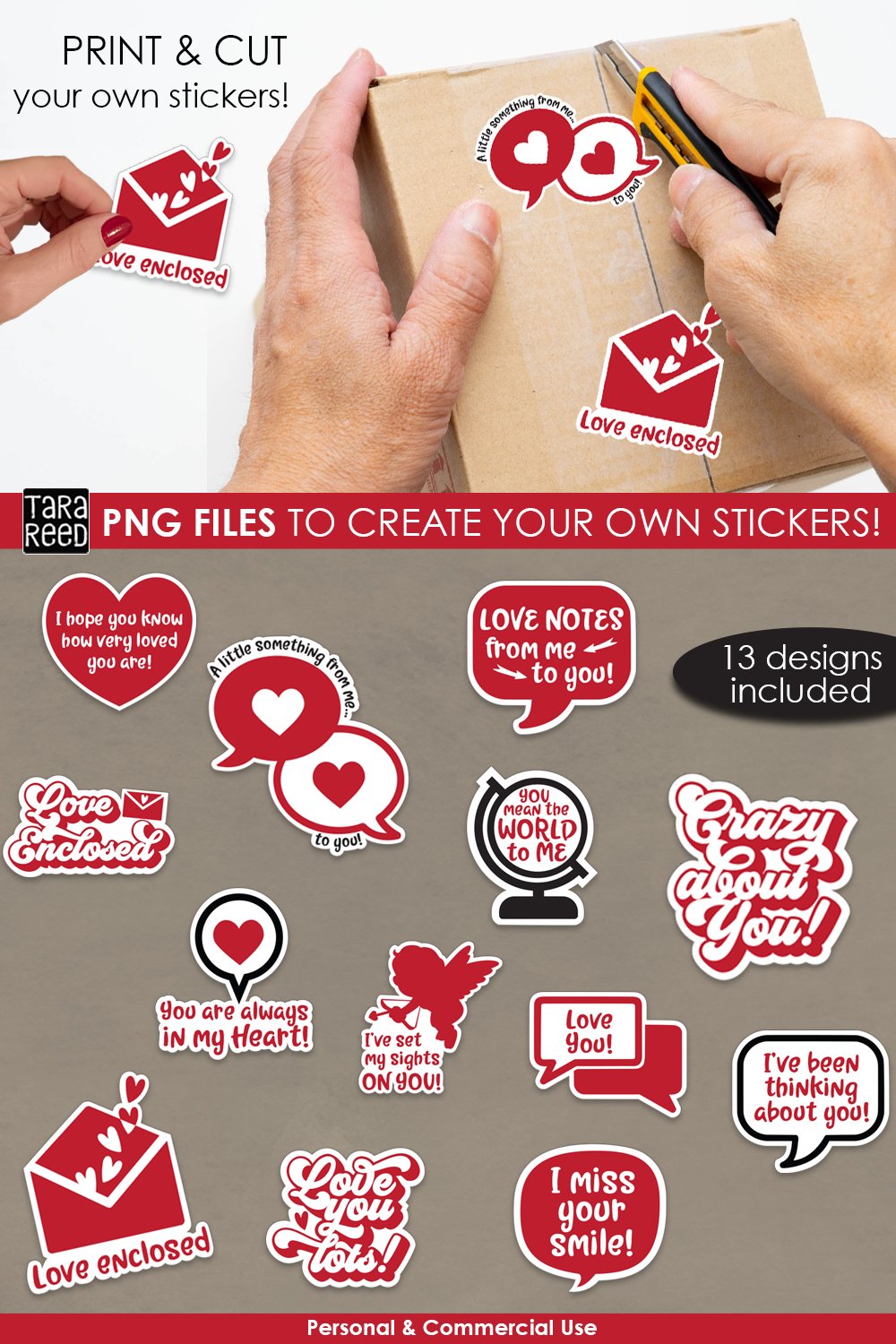 Print and Cut Love Stickers