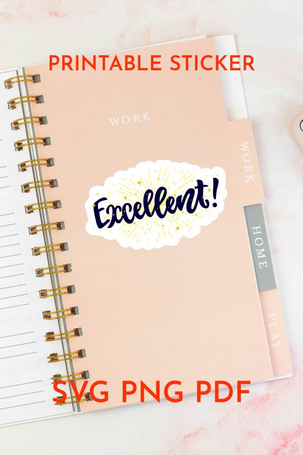 Printable lettering stickers Excellent. PNG, SVG