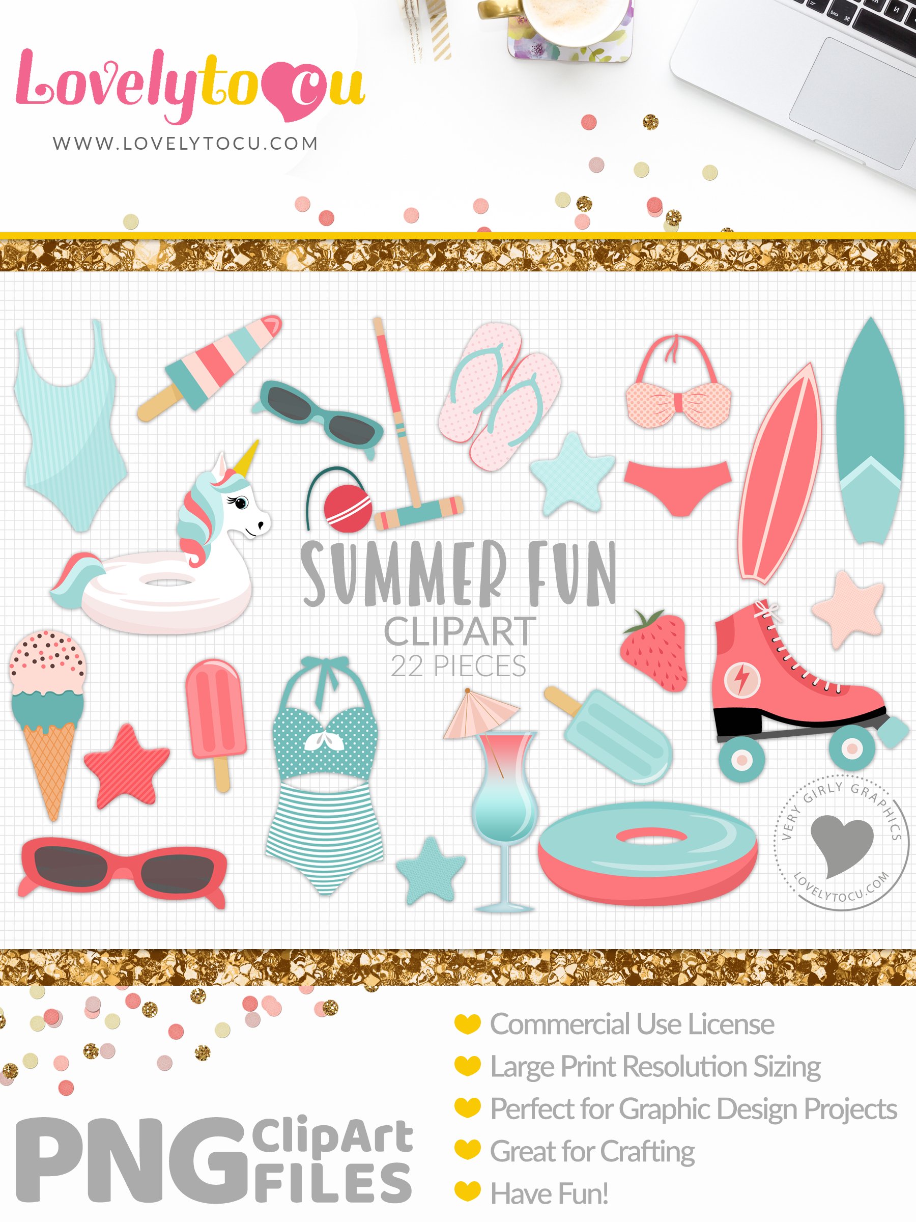 Summer activity fun clipart graphics, poolside, (2079272)