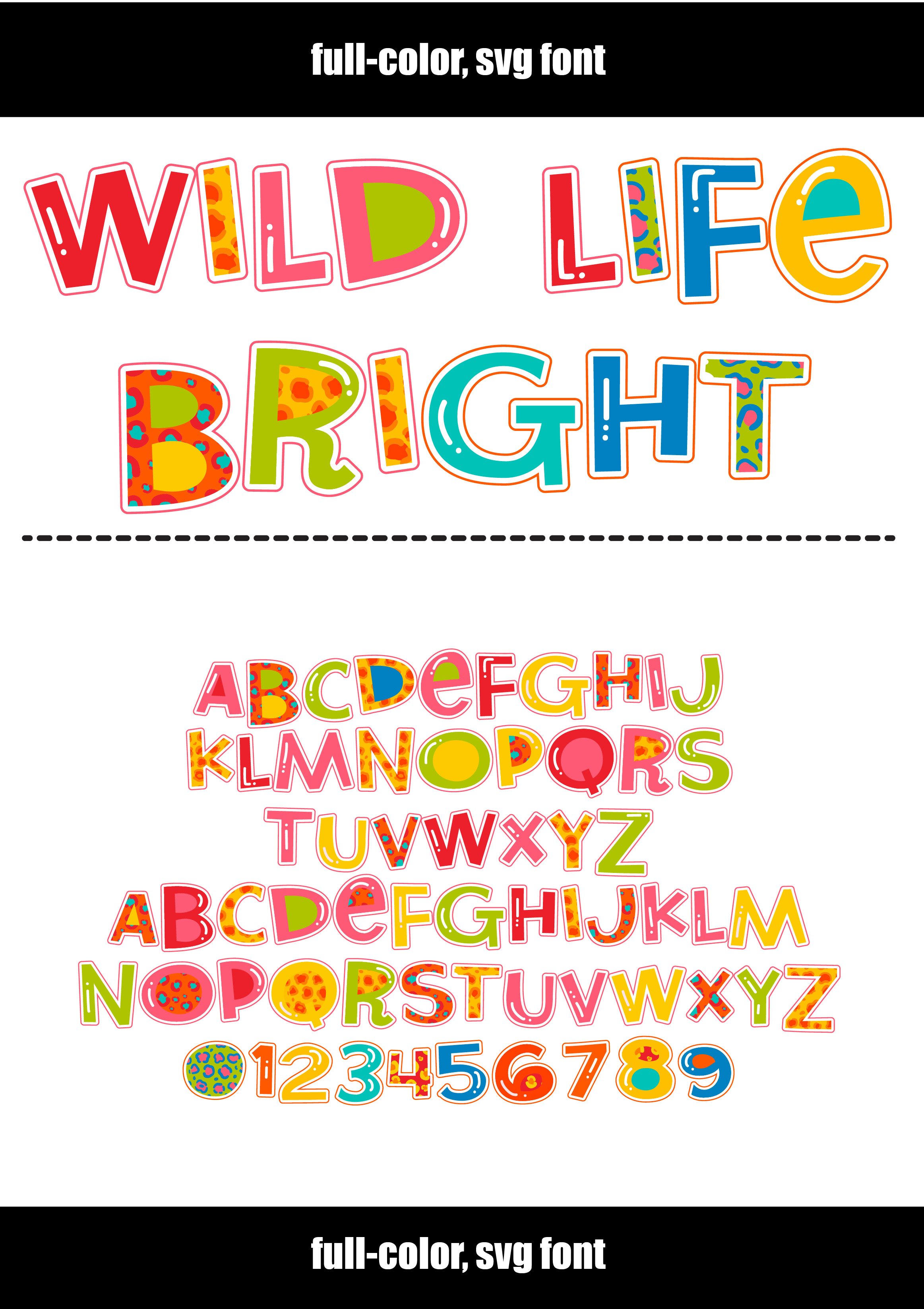 Full Color SVG animal print font