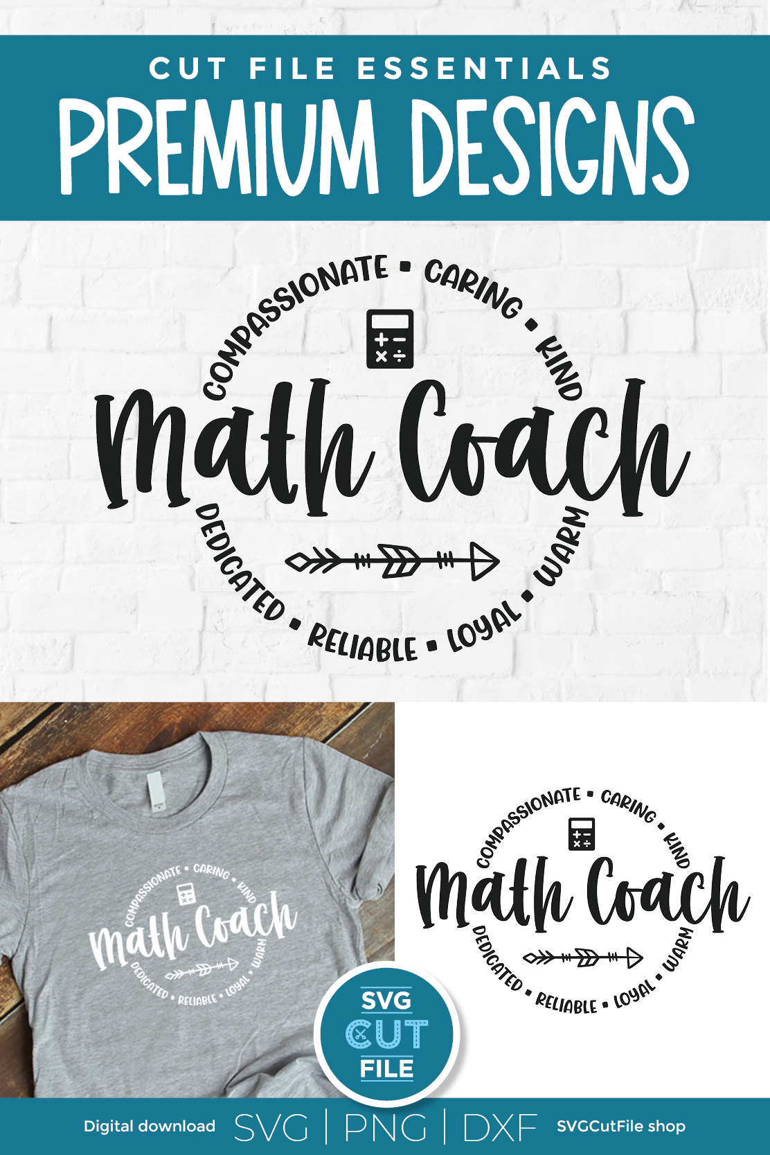 Math coach svg with round circle