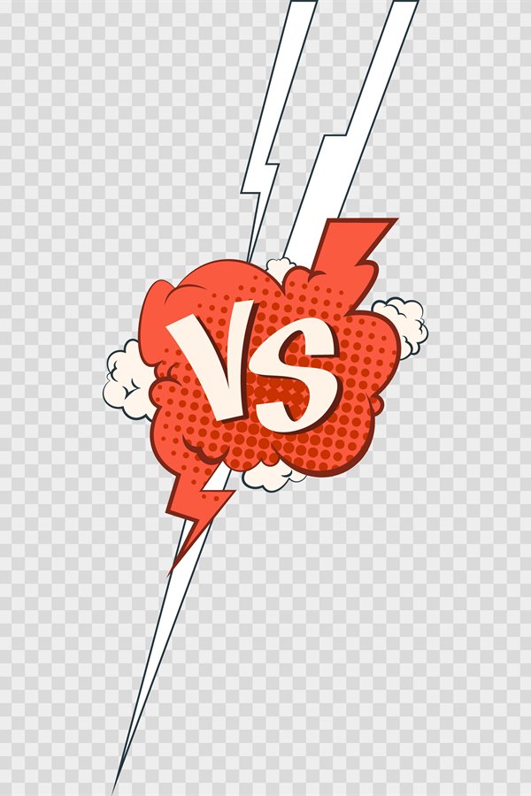 Comic versus frame. Vs battle fight. Vector confrontation lo