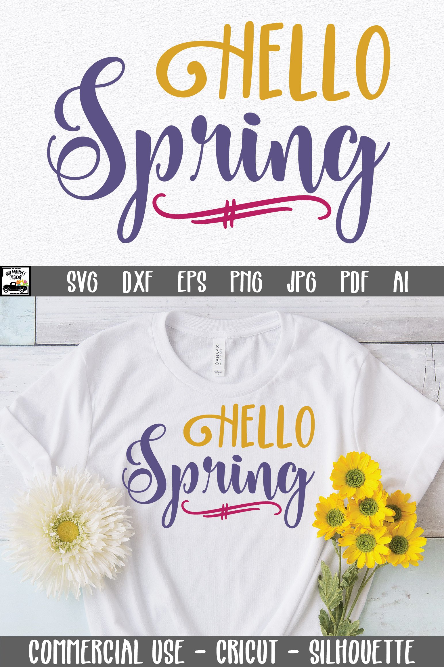 Hello Spring SVG Cut File - Spring SVG File