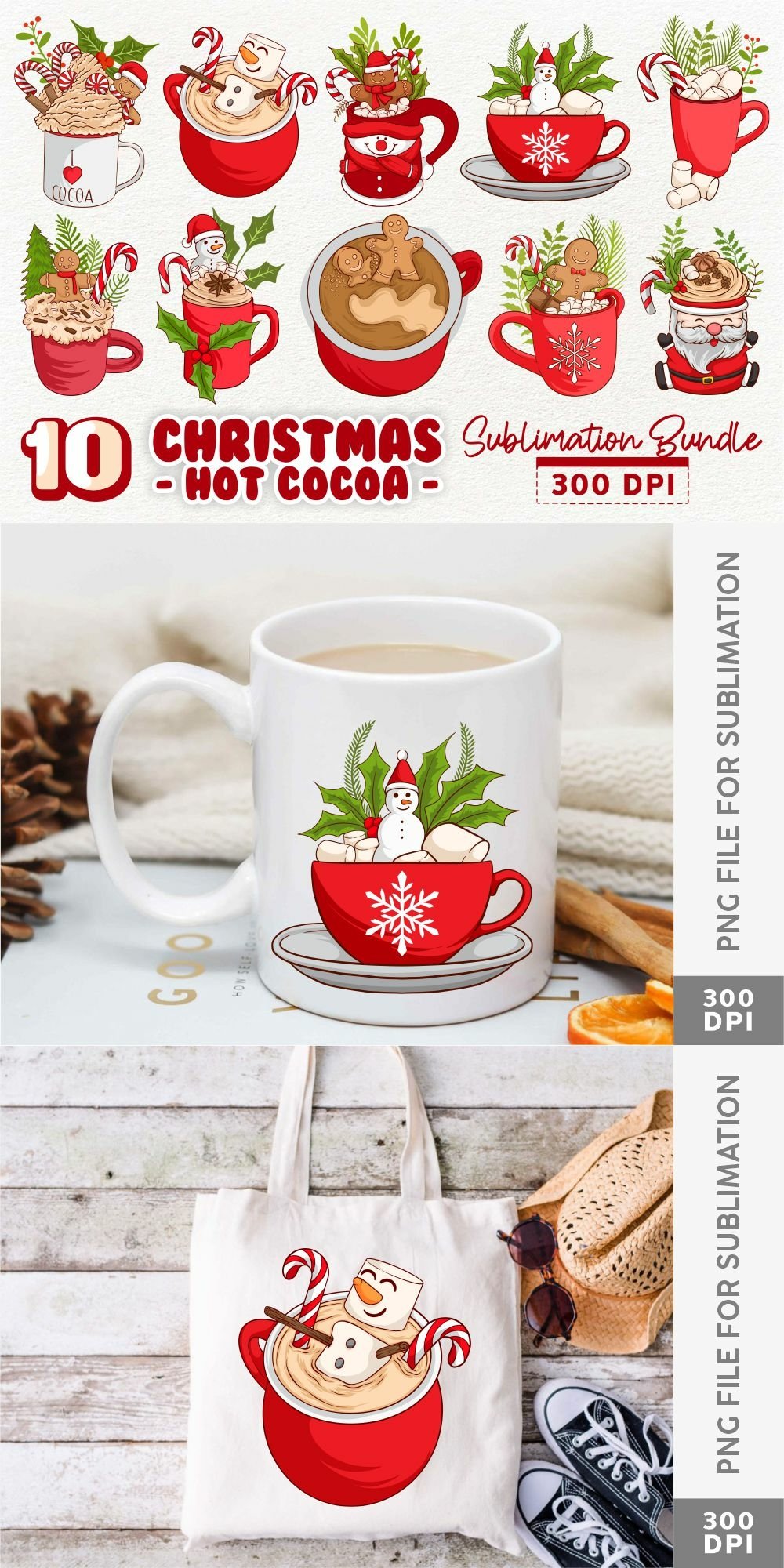 Christmas Hot Cocoa and Coffee Cup Sublimation (2248239)
