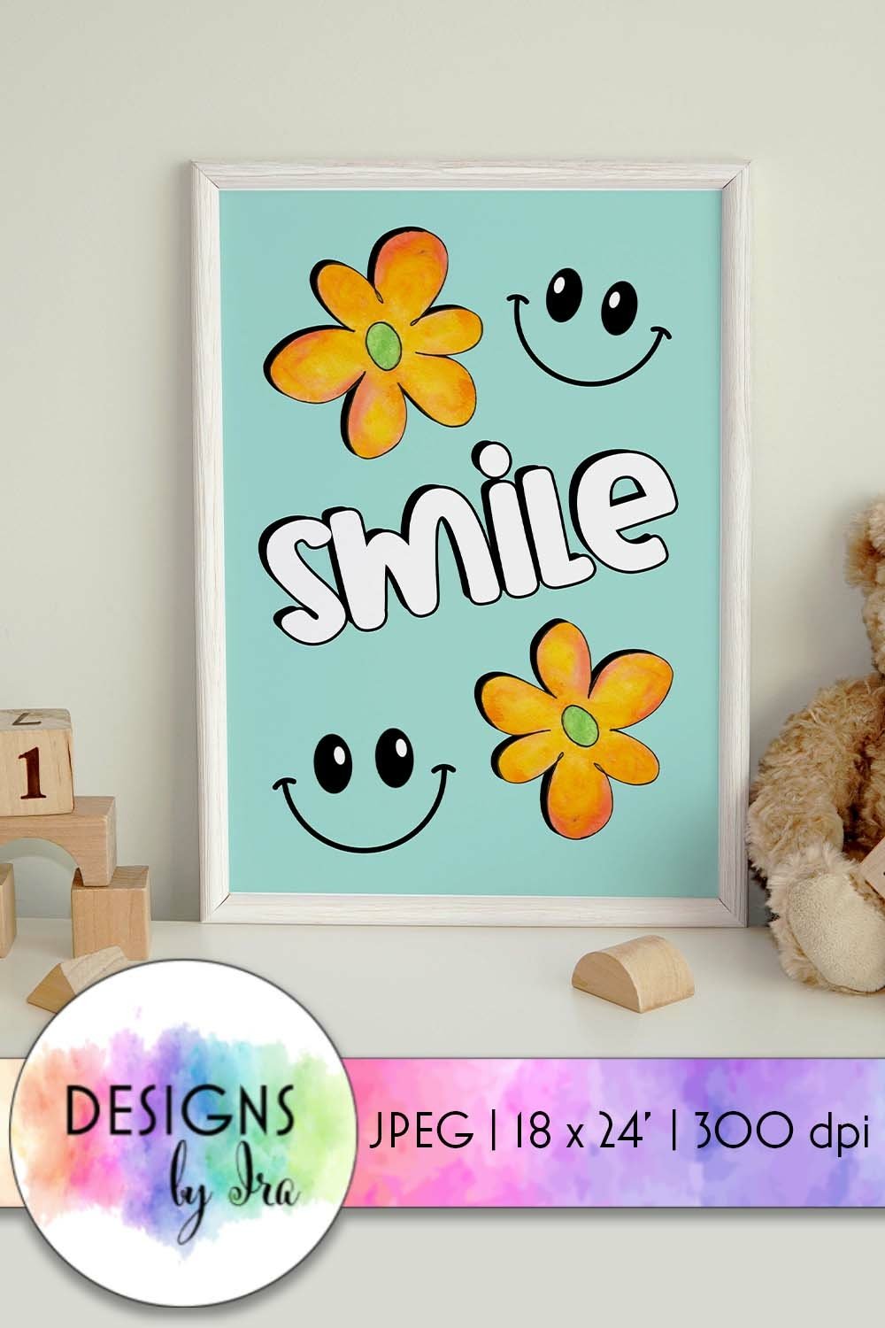 Nursery Print, Positive Affirmation, Smile Print