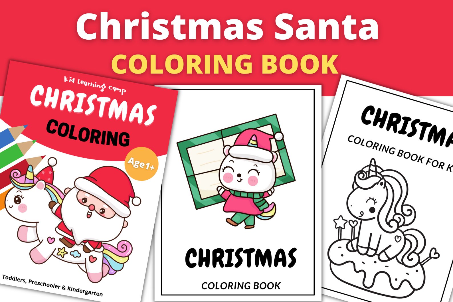 Santa coloring, coloring book pages christmas coloring print