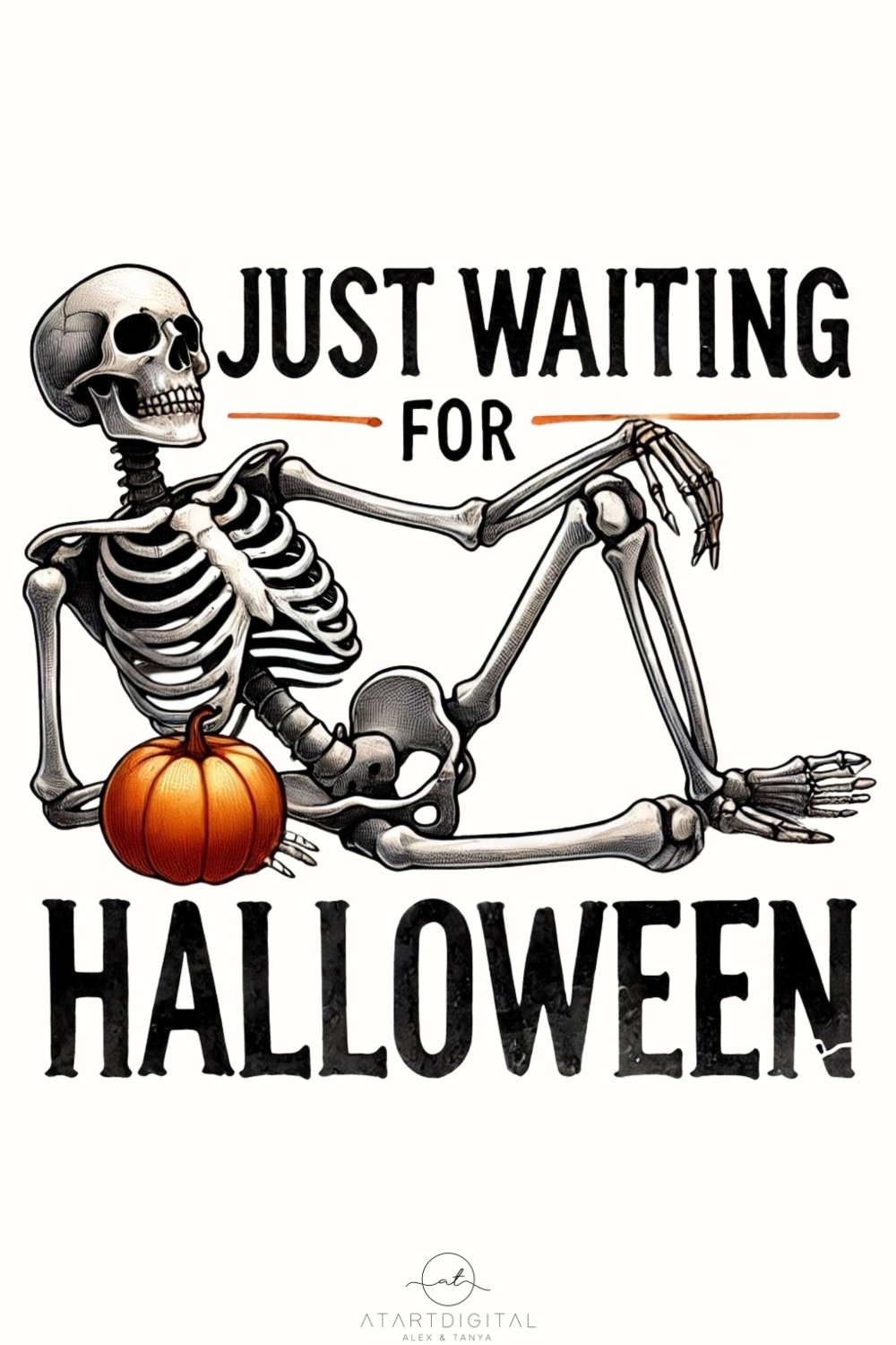 Just Waiting for Halloween PNG, Funny Skeleton (4788705)