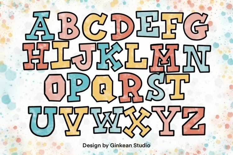 Alphabet brushes, 26 Alphabets brush stamp (1301719)